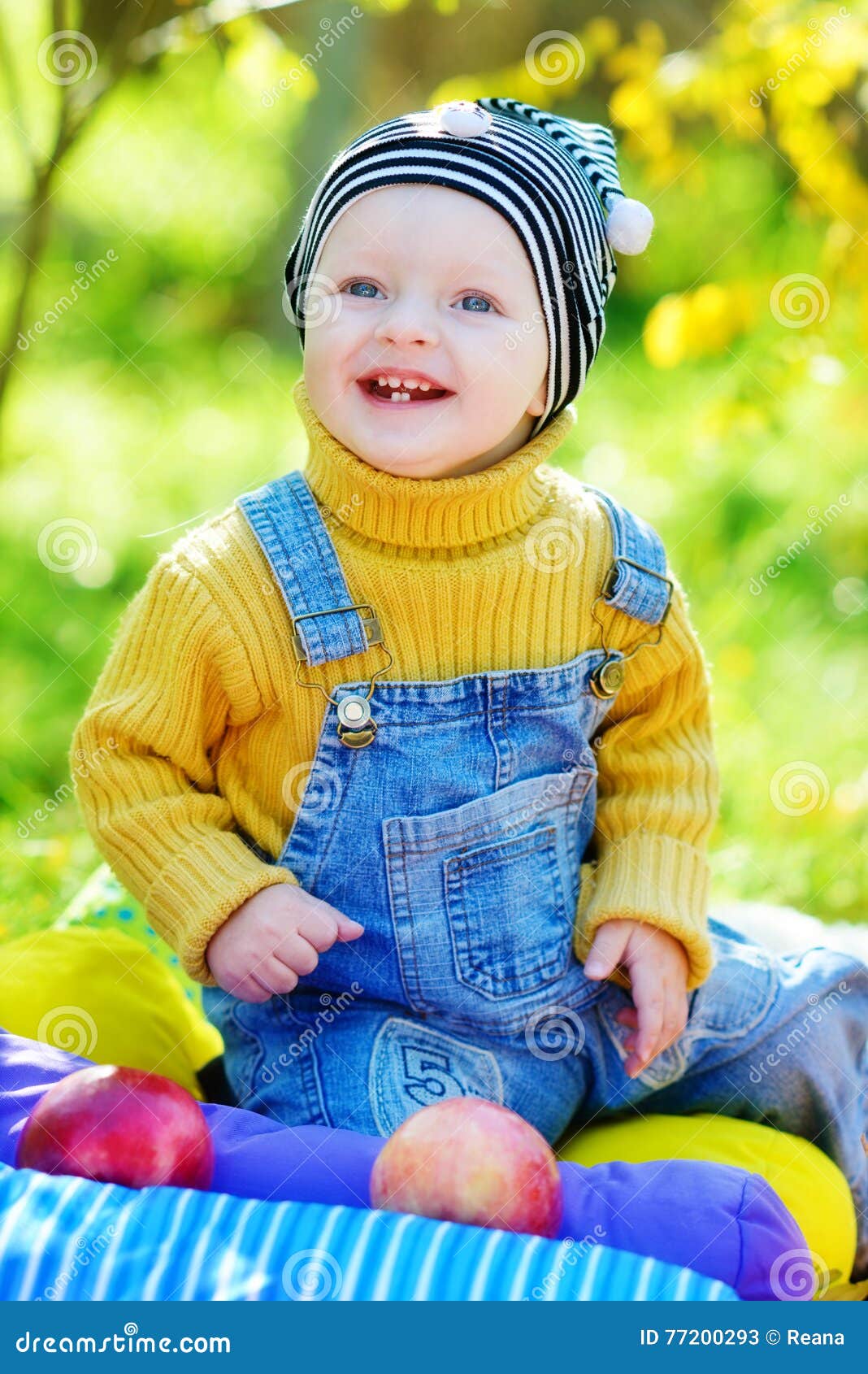 Happy baby boy in fall stock image. Image of autumn, little - 77200293