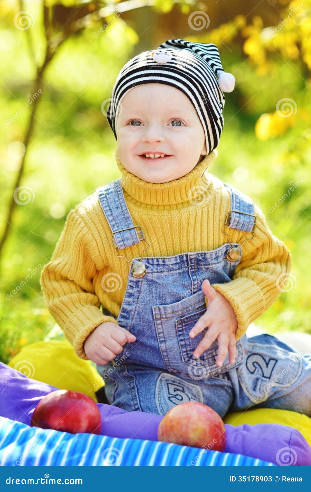 Happy Baby Boy in Fall Time Stock Image - Image of child, beautiful ...
