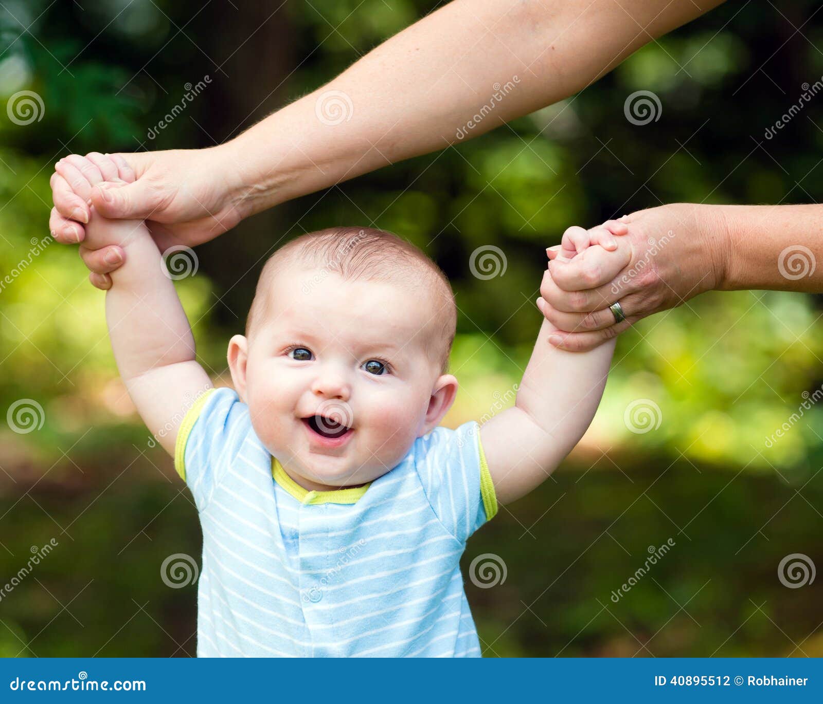 Happy Baby Boy Learning To Walk on Grass Stock Photo - Image of person ...