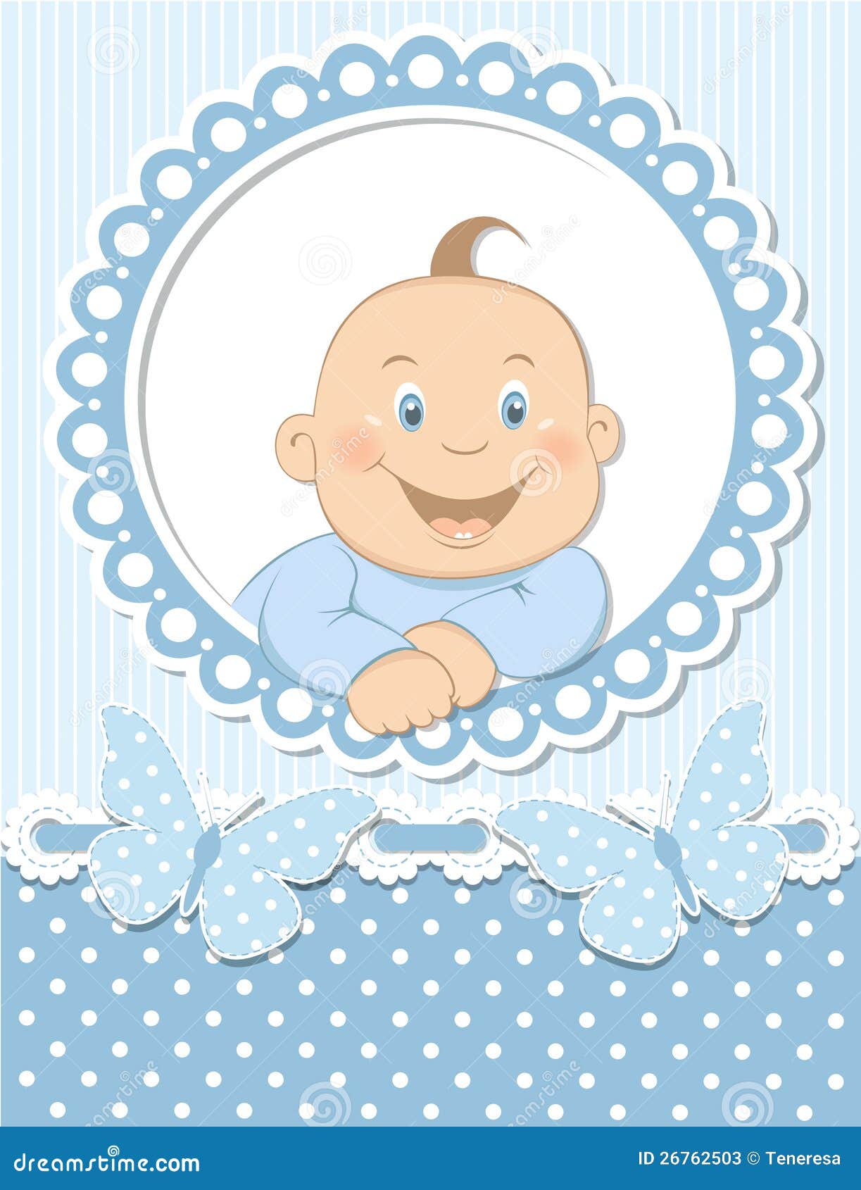 Happy Baby Boy Scrapbook Blue Frame Stock Vector - Illustration of ...