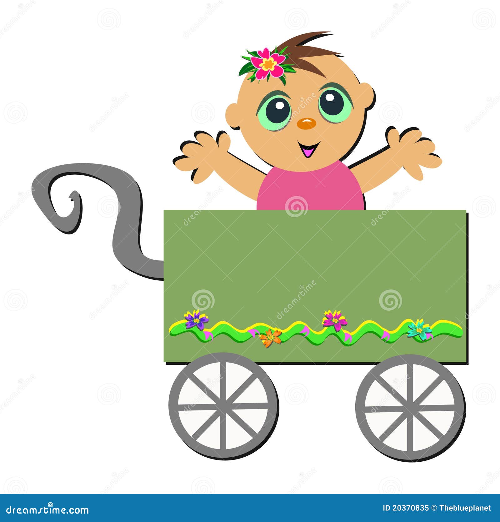 Happy Baby in a Cart stock vector. Illustration of cartoon - 20370835