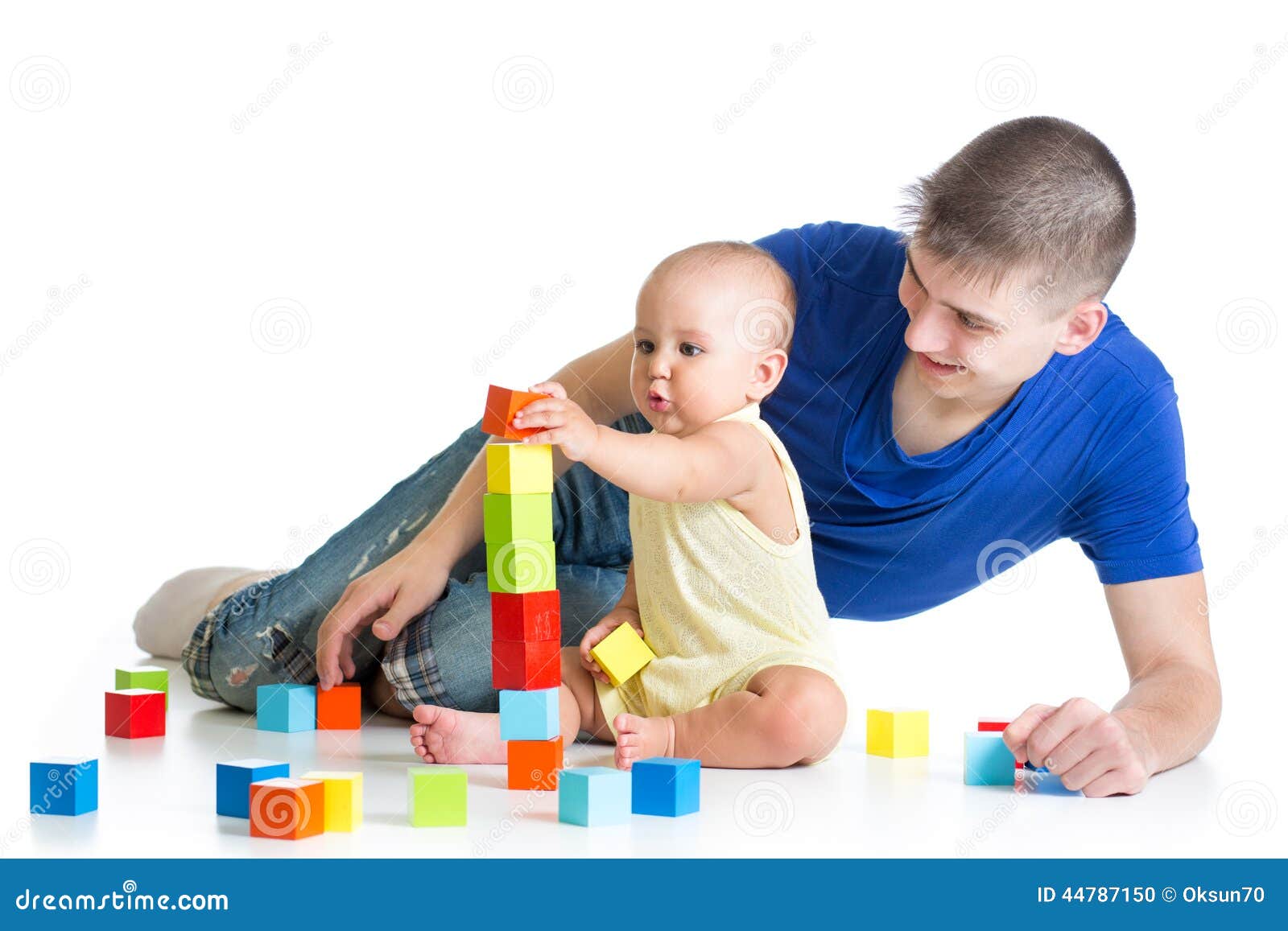 Happy Baby and Dad Play Together Stock Photo - Image of child, father ...