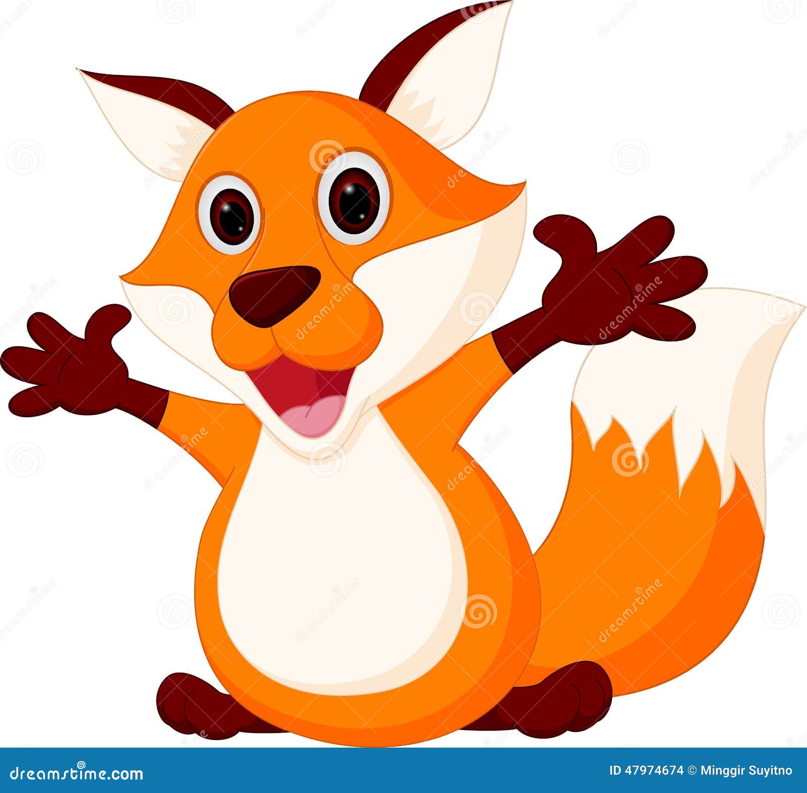 Happy Baby fox cartoon stock vector. Illustration of lecture - 47974674