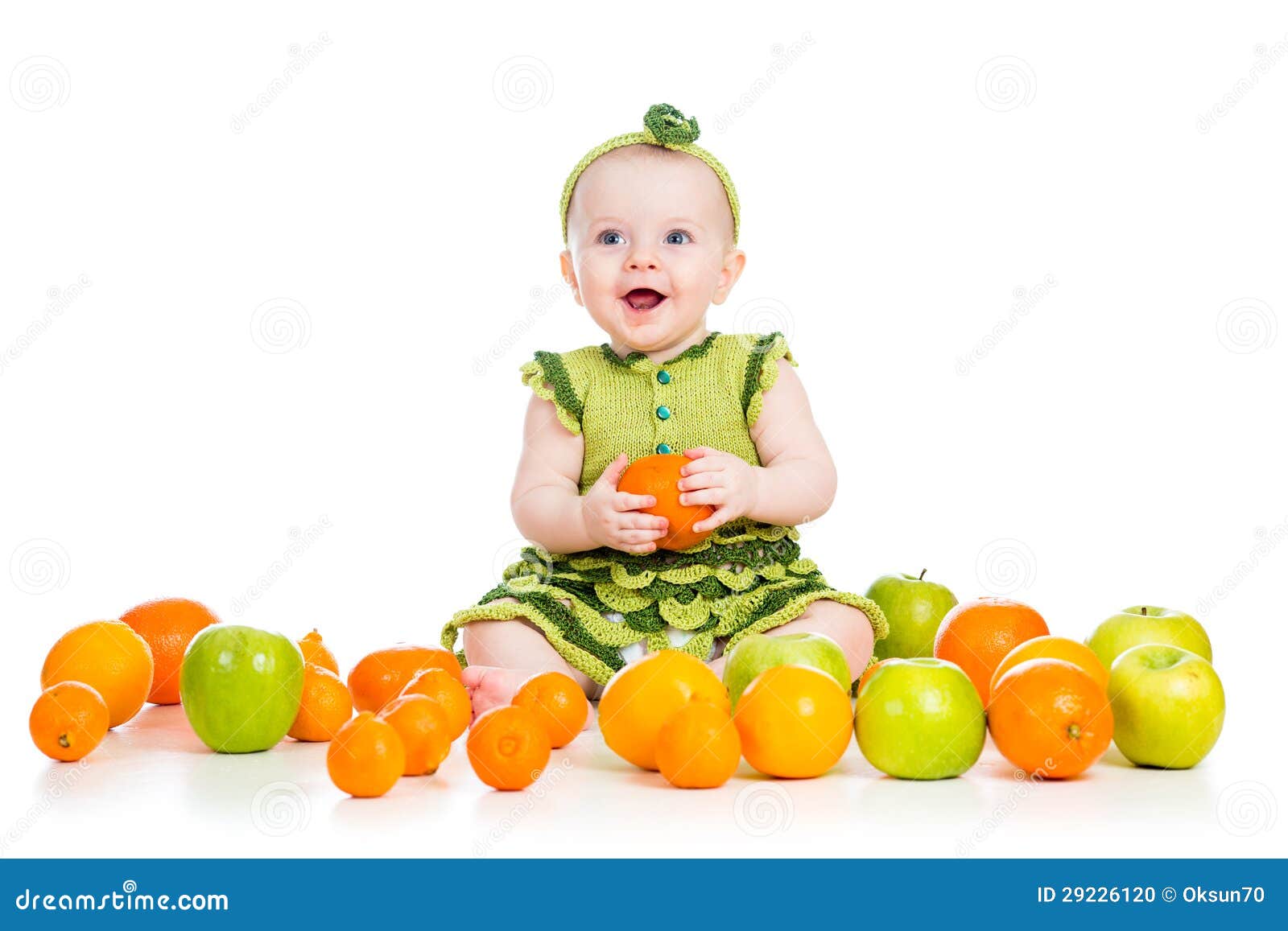 Happy baby with fruits stock photo. Image of healthy - 29226120