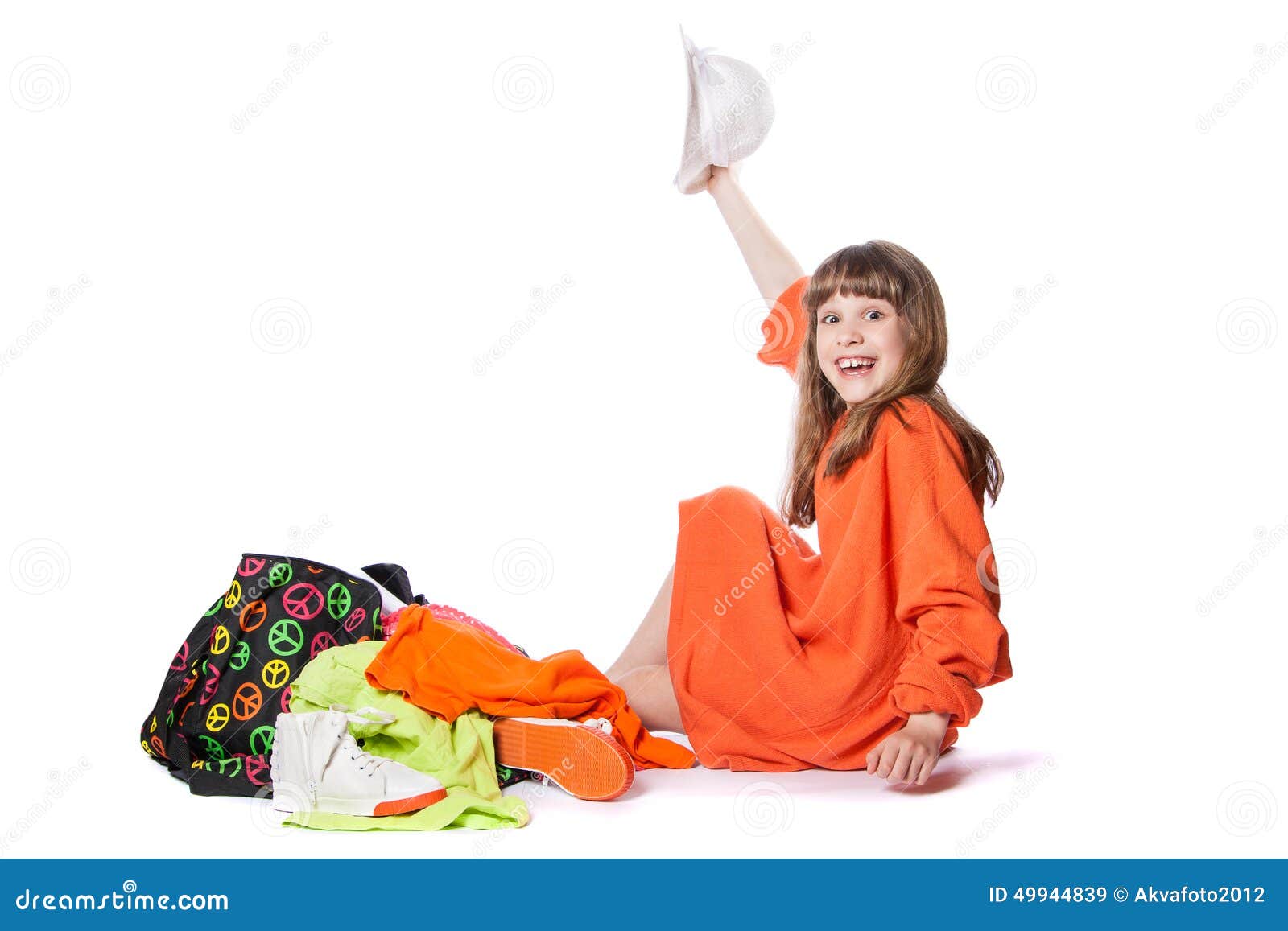 Happy Baby Girl is Going on Trip Stock Image - Image of person, girl ...