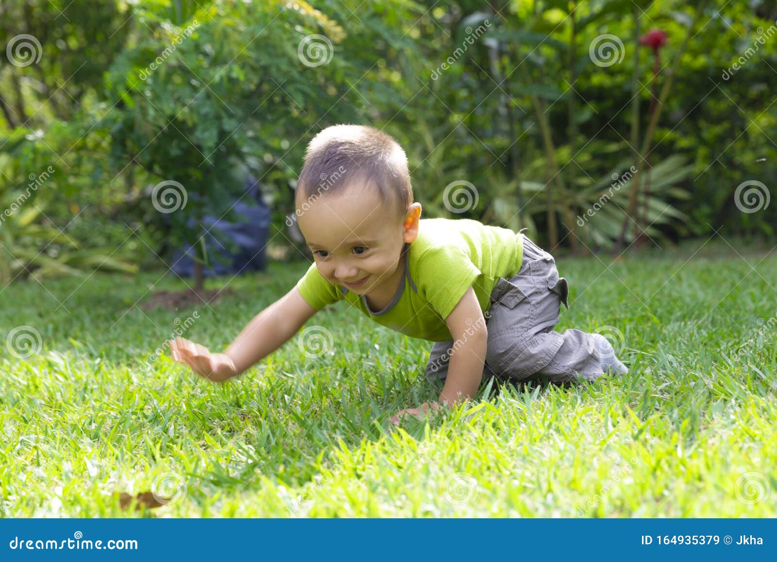 Happy Baby Learning To Crawl Stock Image - Image of european, game ...