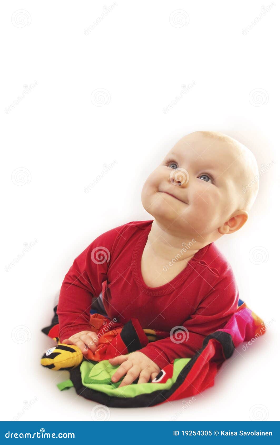Happy baby looking up stock image. Image of toddler, copy - 19254305