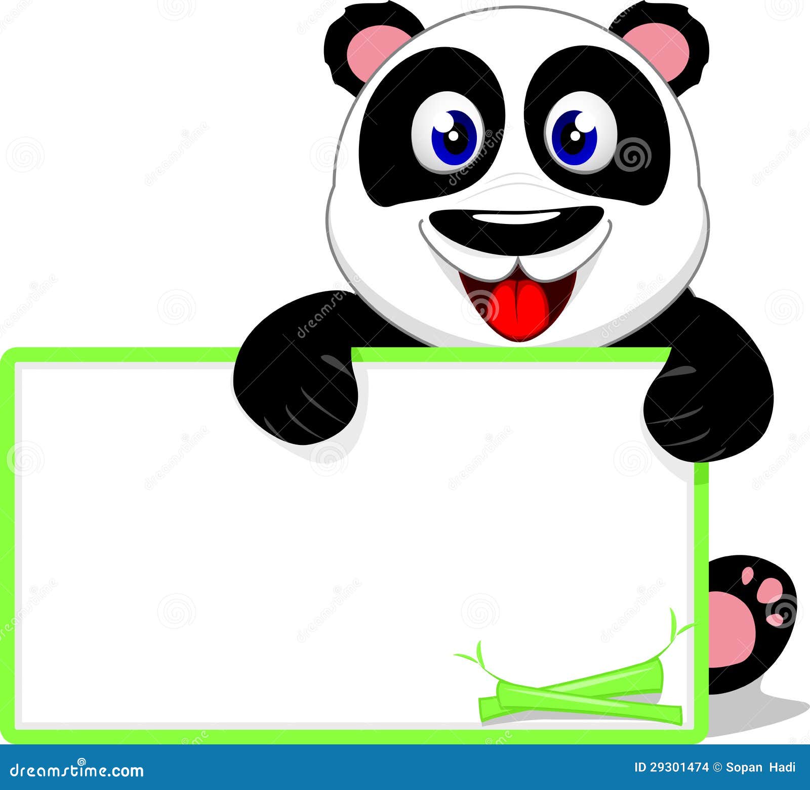 Panda With Blank Sign Cartoon | CartoonDealer.com #42974449