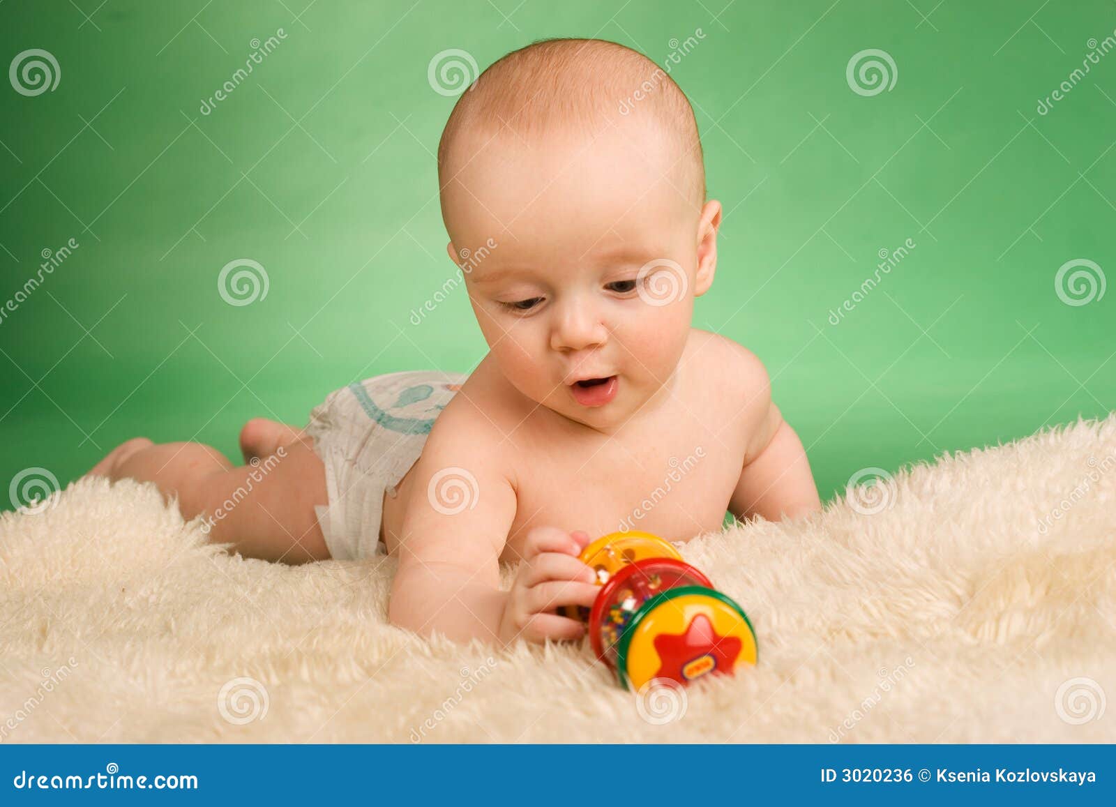 Happy baby playing stock photo. Image of furs, happiness - 3020236