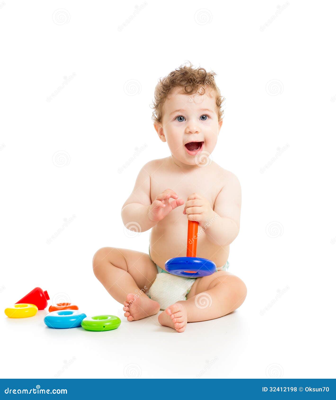 Happy baby playing stock photo. Image of developmental - 32412198