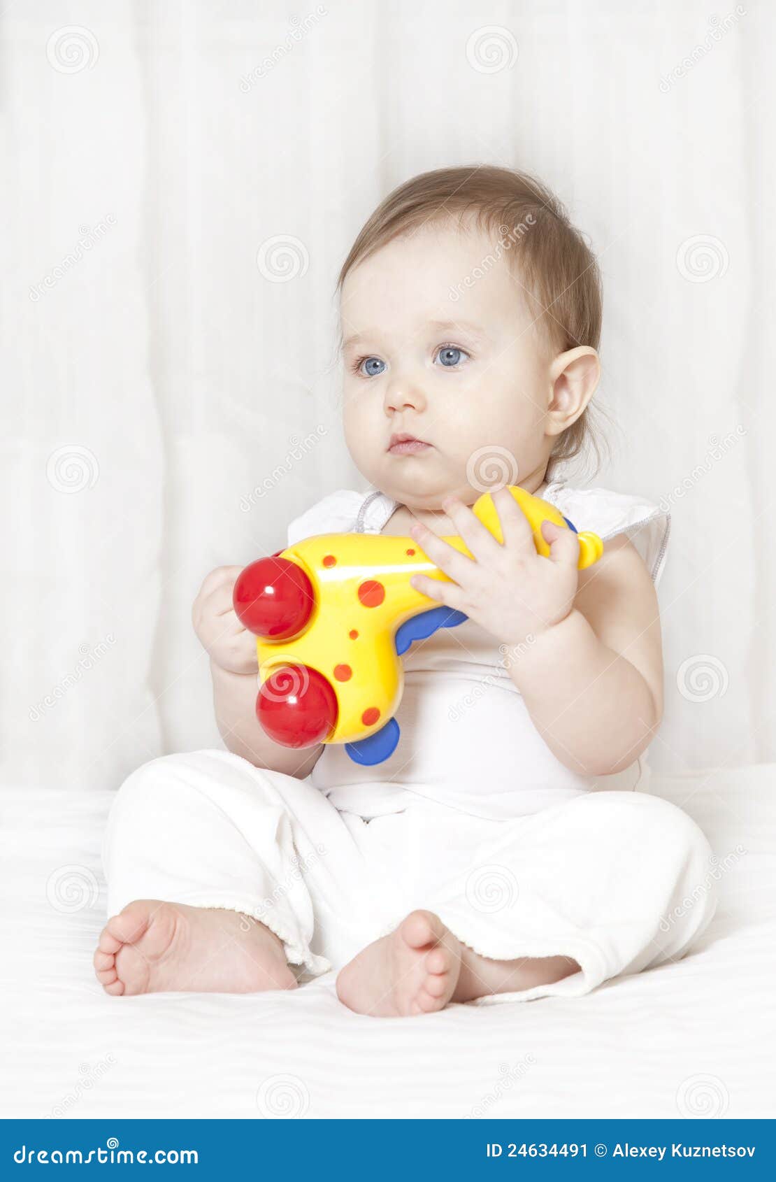 Happy Baby Playing with a Toy Stock Image - Image of daughter, person ...