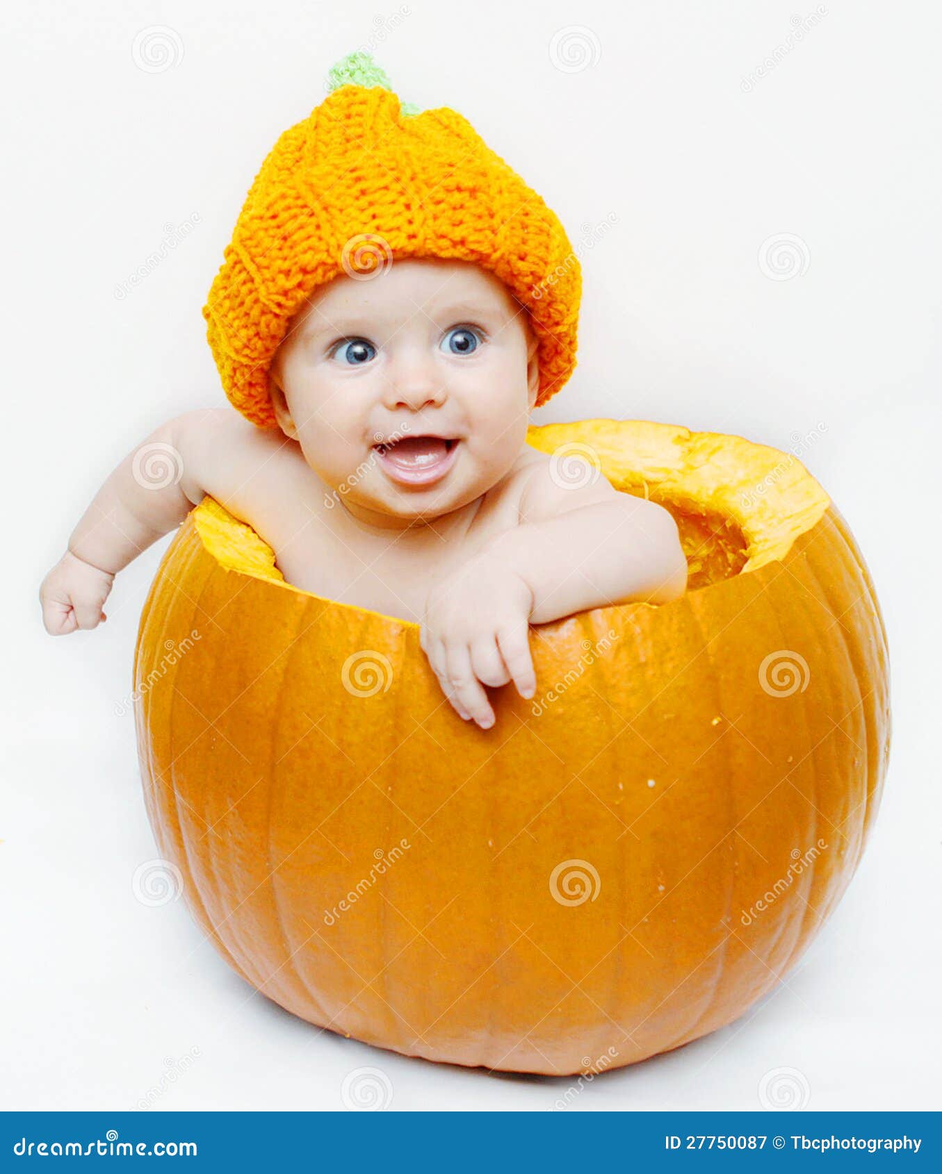 Happy baby in a pumpkin stock image. Image of happy, fall - 27750087