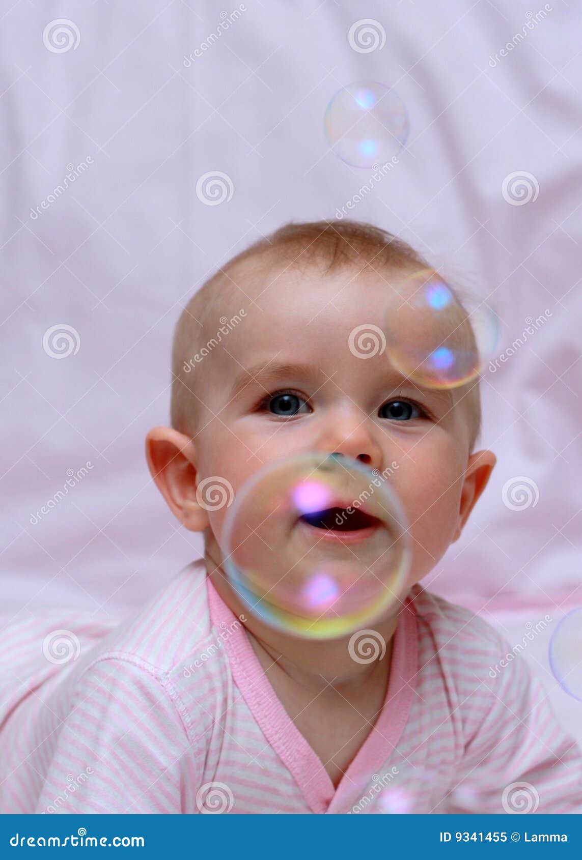 Happy Baby and Soap Bubbles Stock Image - Image of infant, little: 9341455
