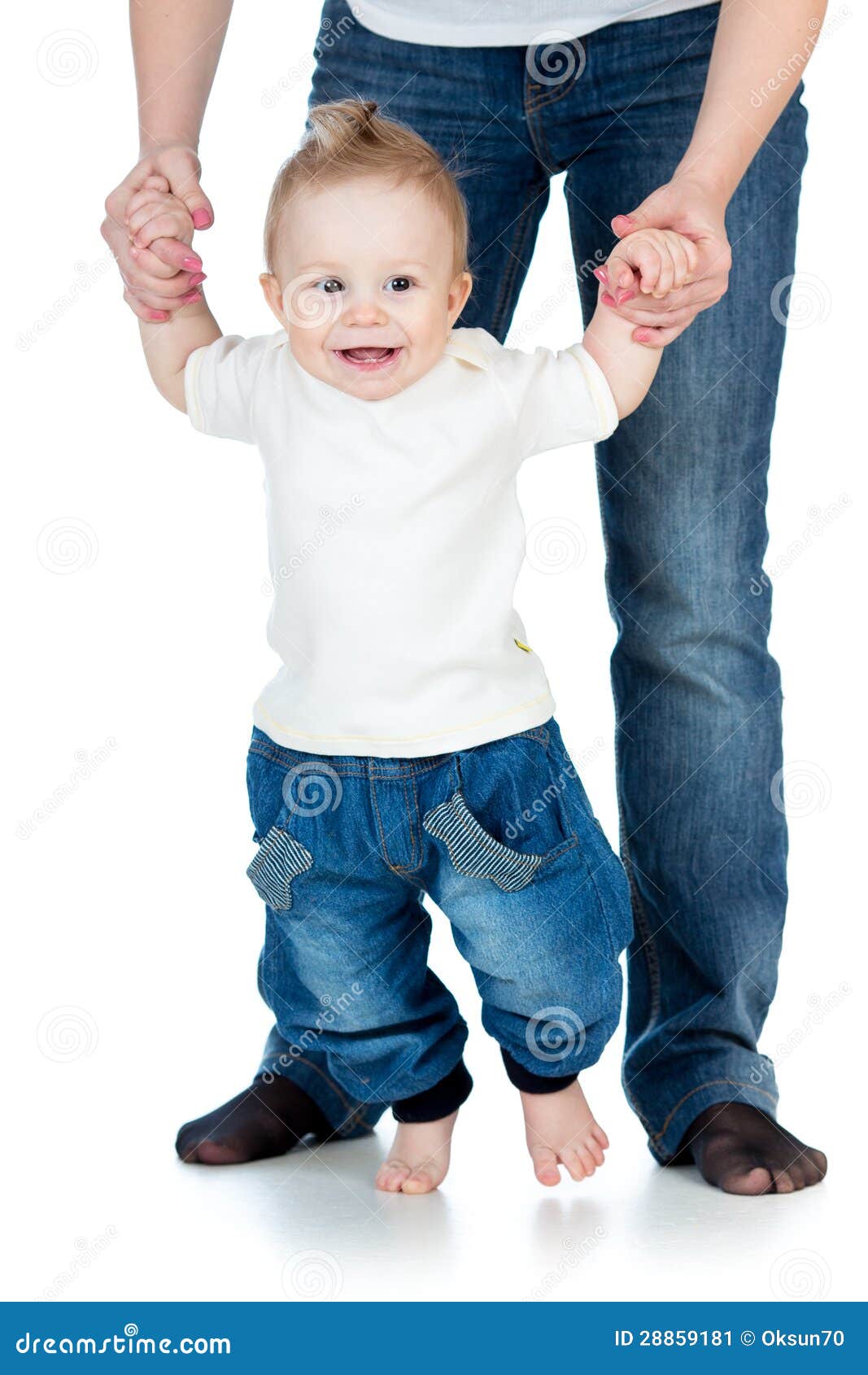 Happy Baby Steps First Time Isolated Stock Image - Image of innocence ...