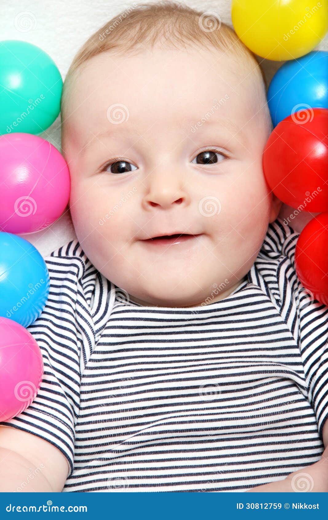 Happy baby with toys stock image. Image of happiness - 30812759