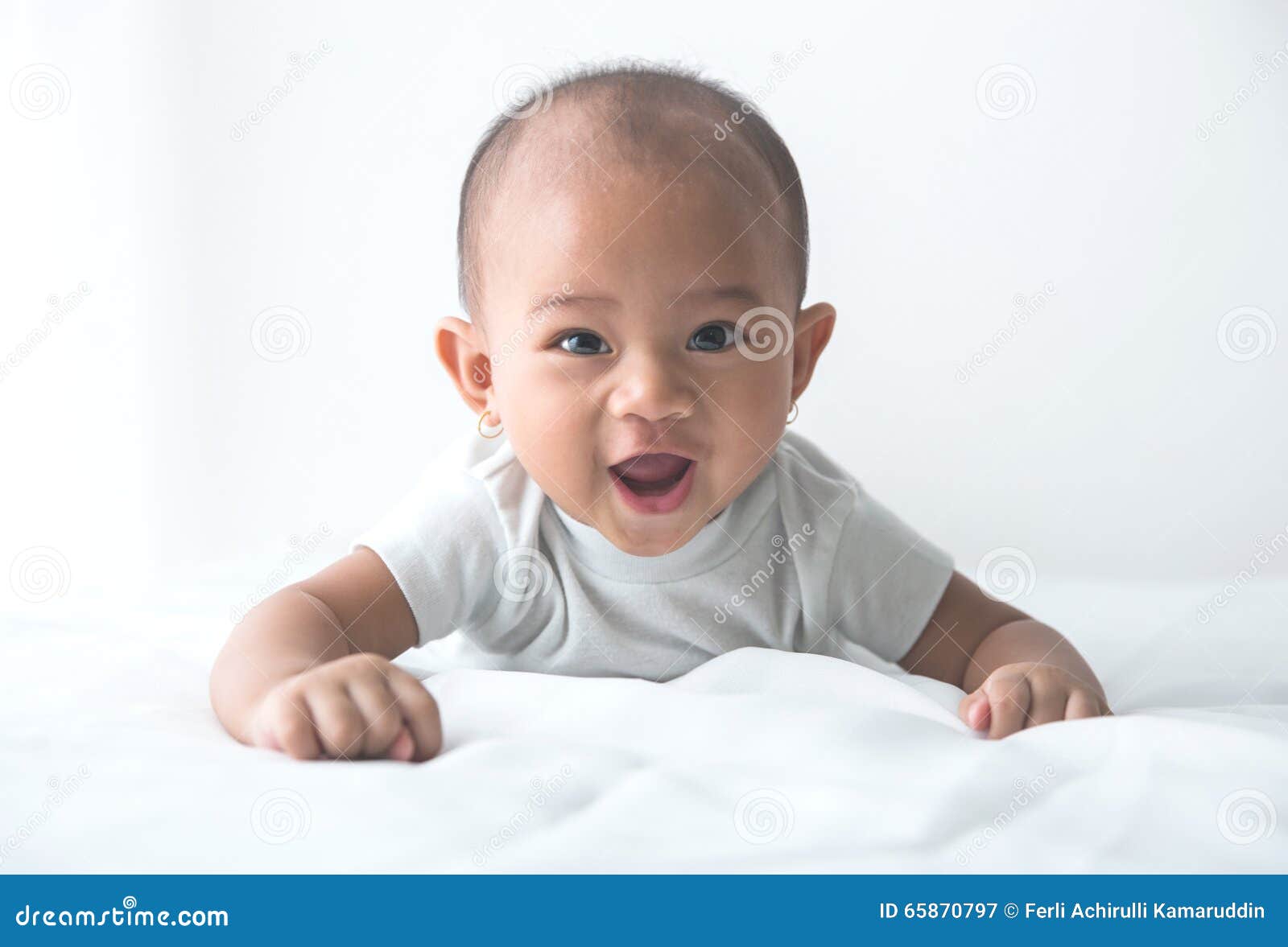 Happy baby tummy time stock image. Image of month, laying - 65870797