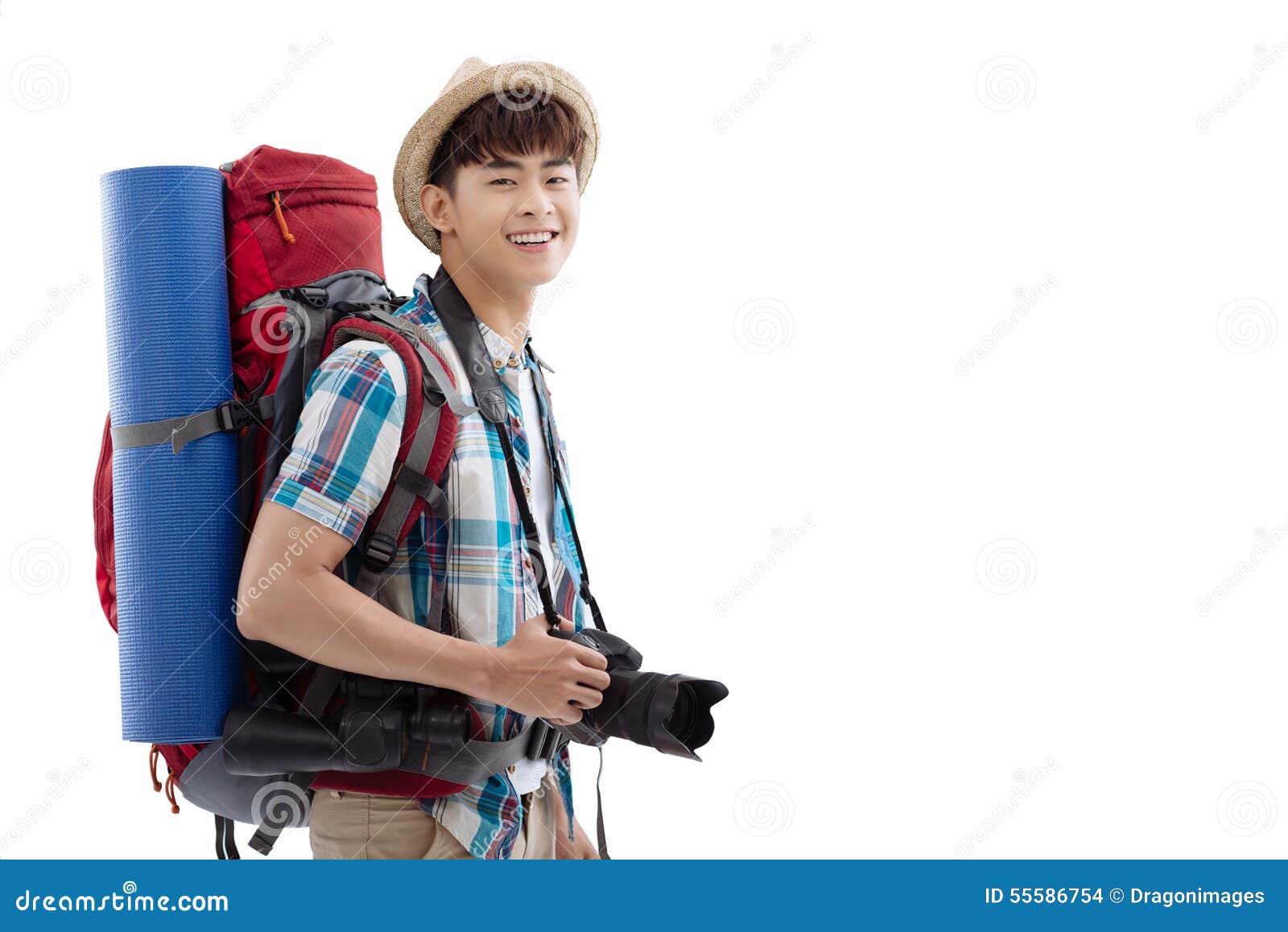 Happy backpacker stock photo. Image of vietnamese, trip - 55586754