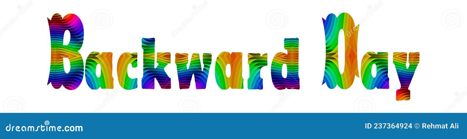 January Holidays, Backward Day. Text Effect on White Background Stock ...