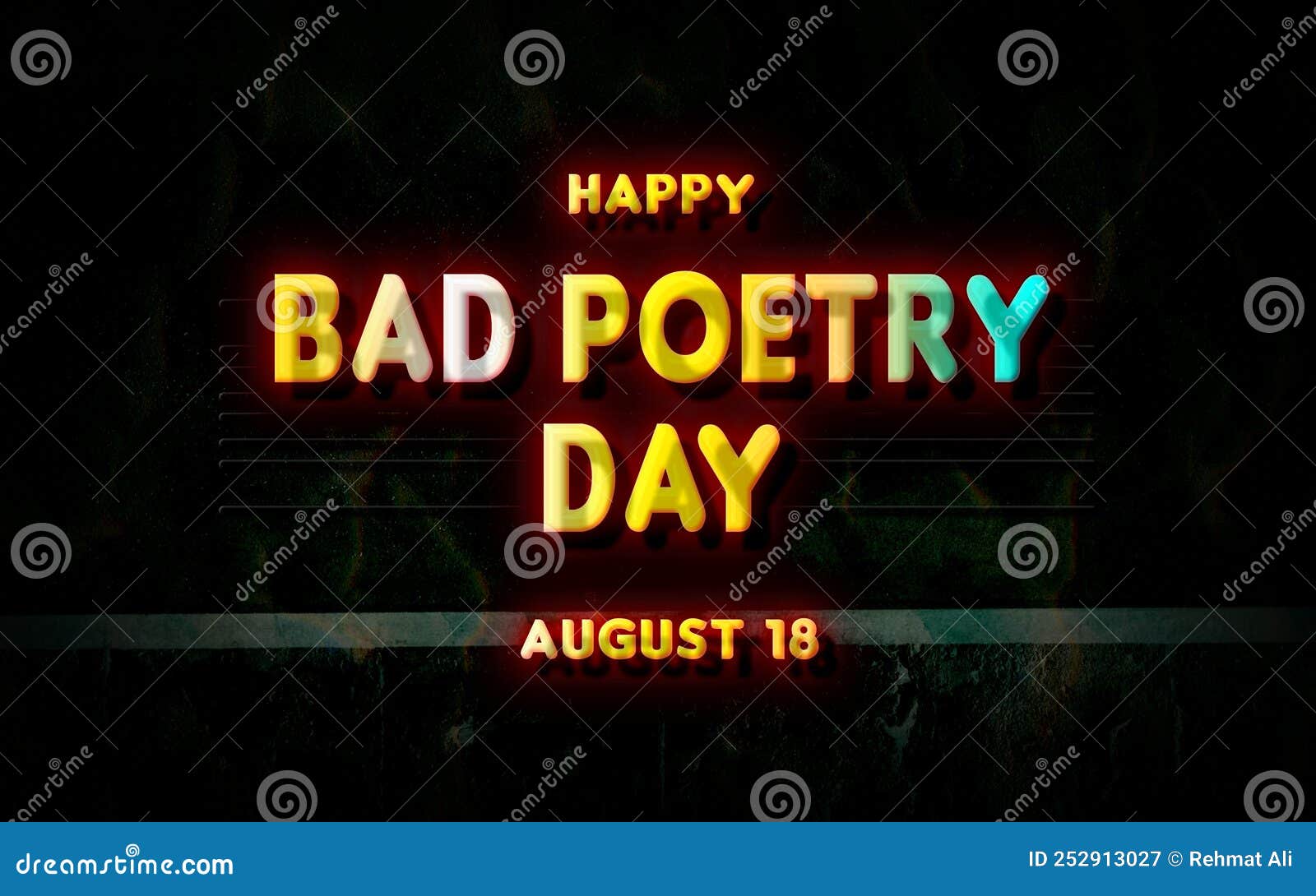 Happy Bad Poetry Day, Holidays Month of August , Empty Space for Text ...