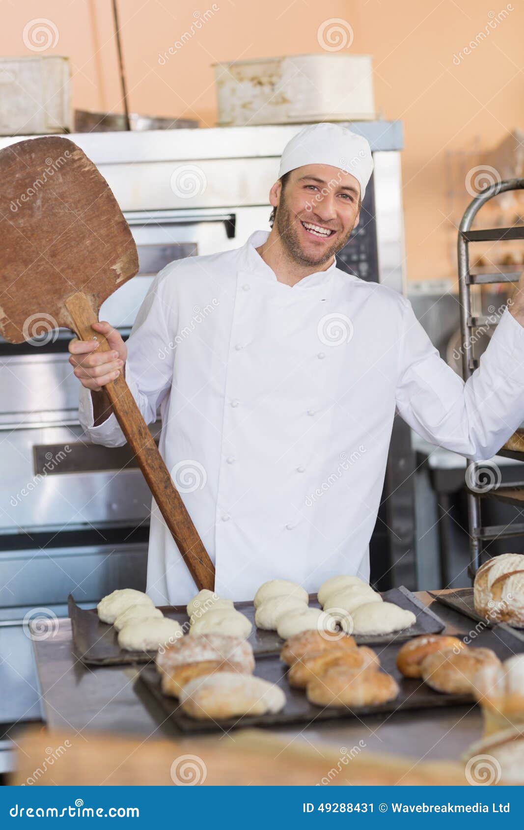 Happy Baker Smiling at Camera Stock Image - Image of adult, caucasian ...