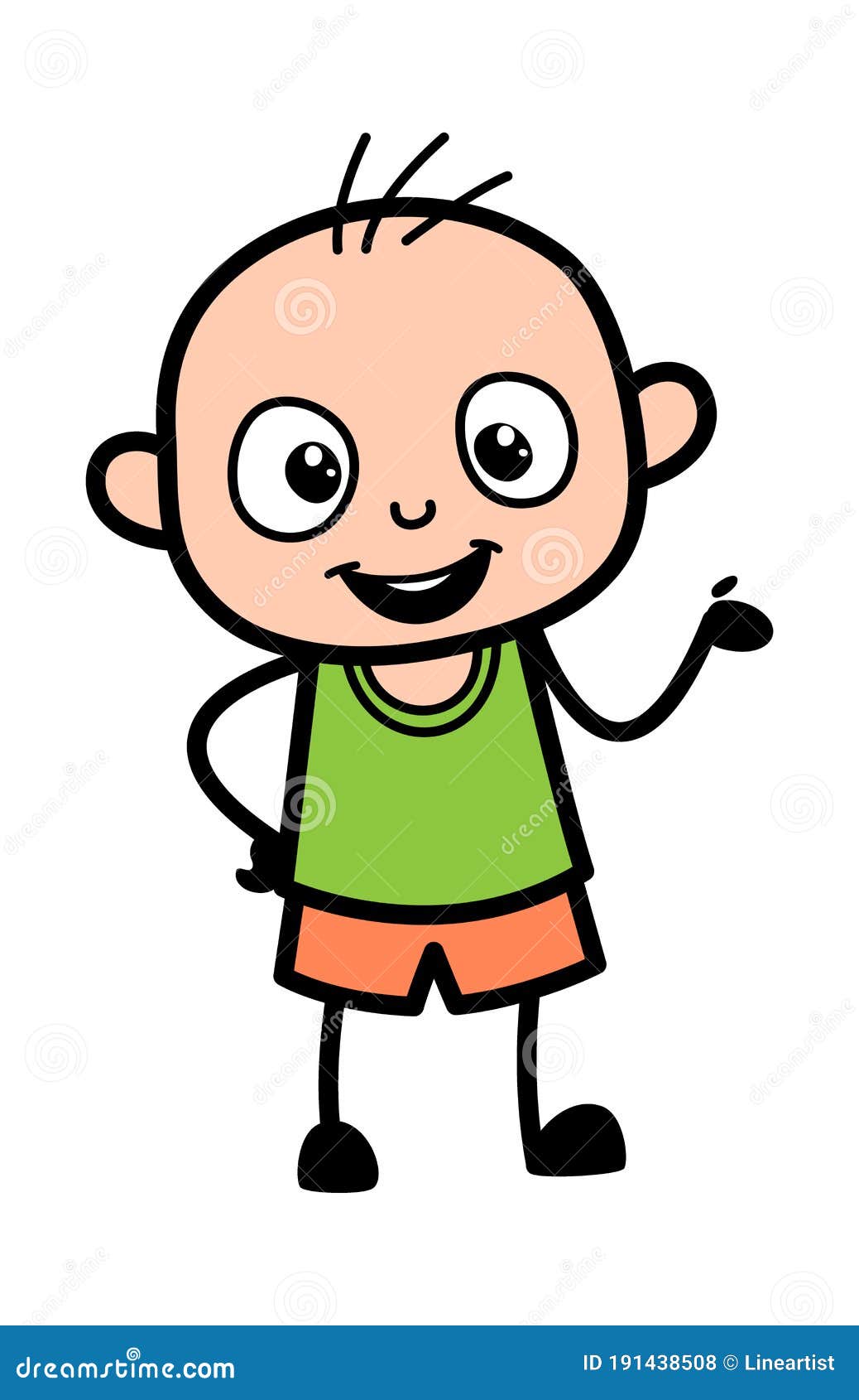 Happy Bald Boy Cartoon Illustration Stock Illustration - Illustration ...