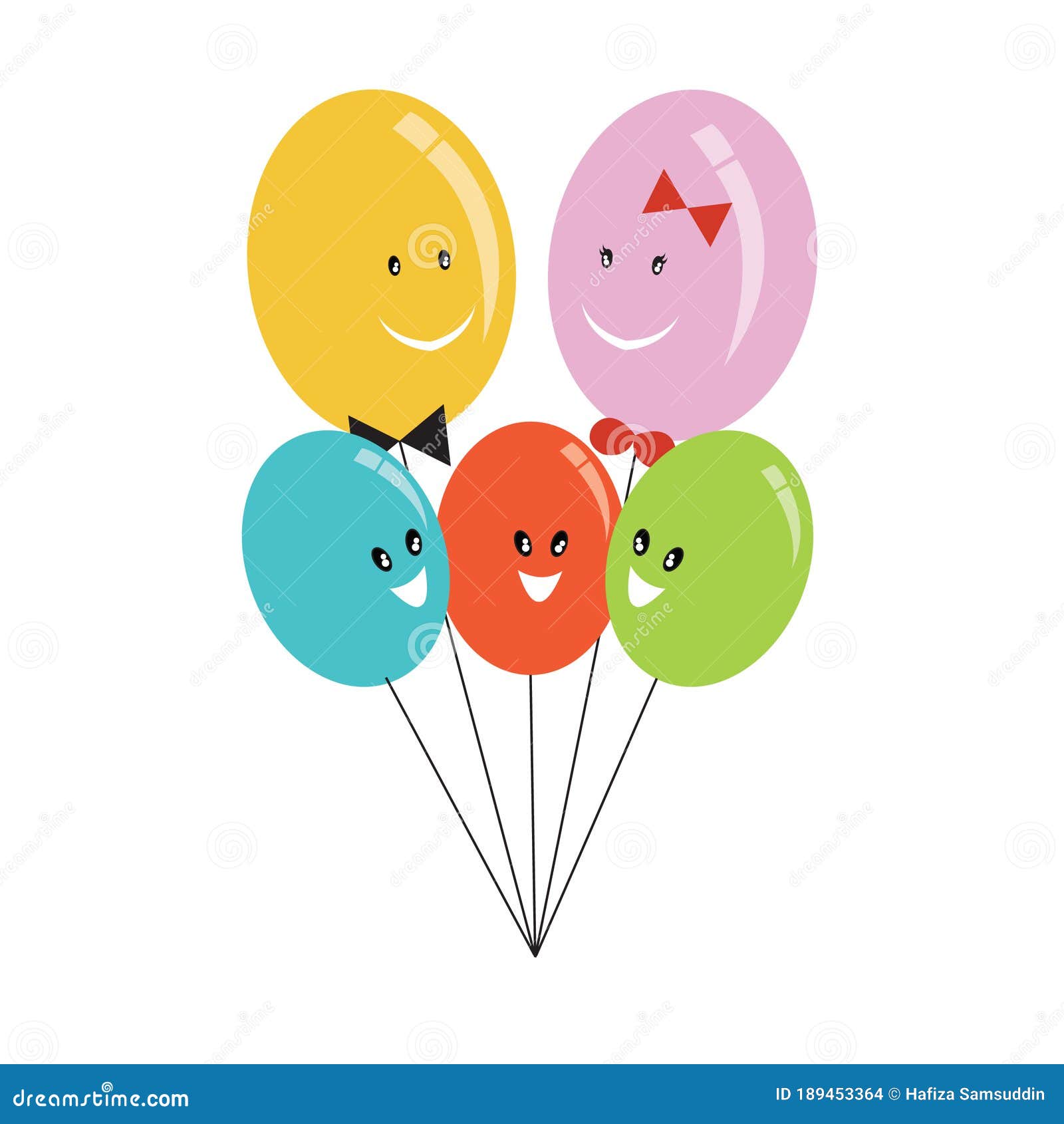 Happy Balloon Family. Vector Illustration Decorative Design Stock ...