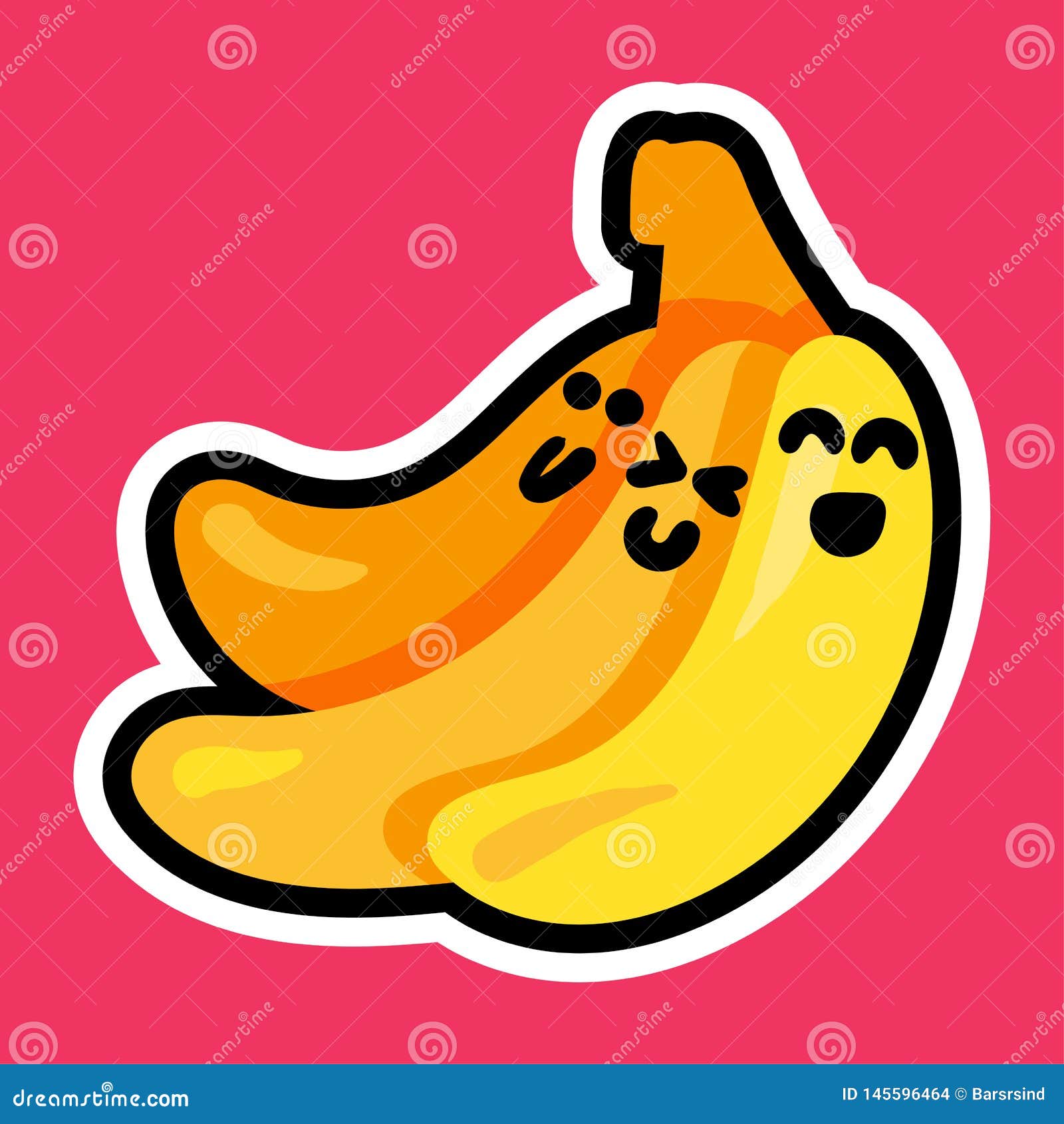 Two Bananas Cartoon Icon 3D Render Isolated On A Transparent Background ...