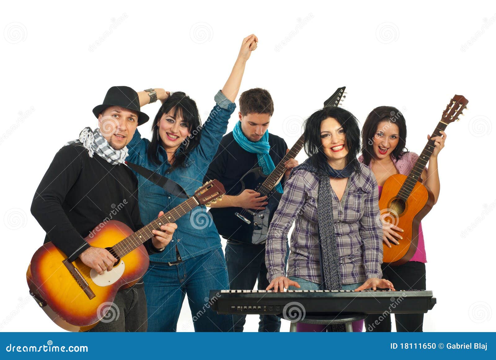 Happy band singing stock photo. Image of background, colorful - 18111650
