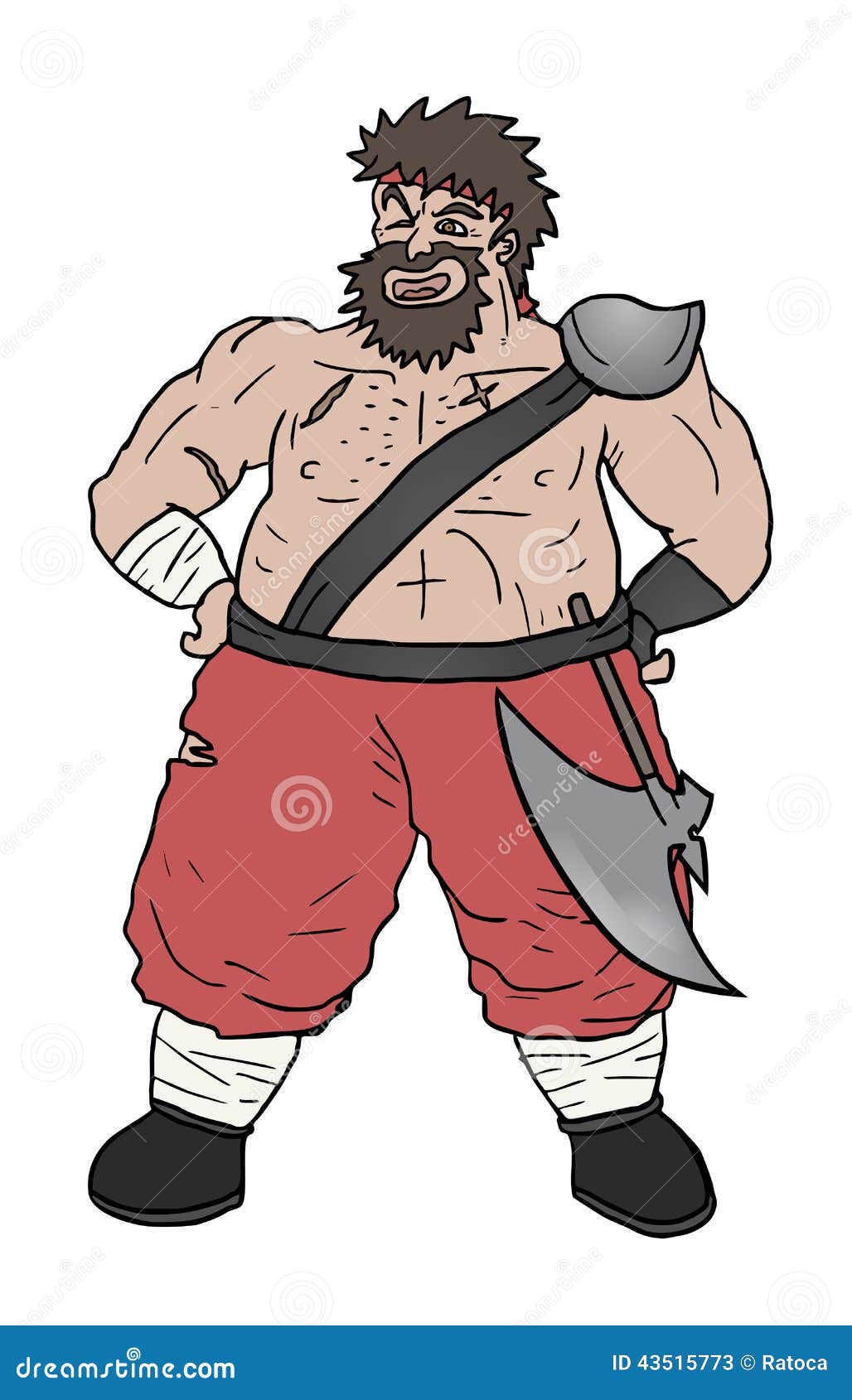 Happy Barbarian Cartoon Vector | CartoonDealer.com #43515773