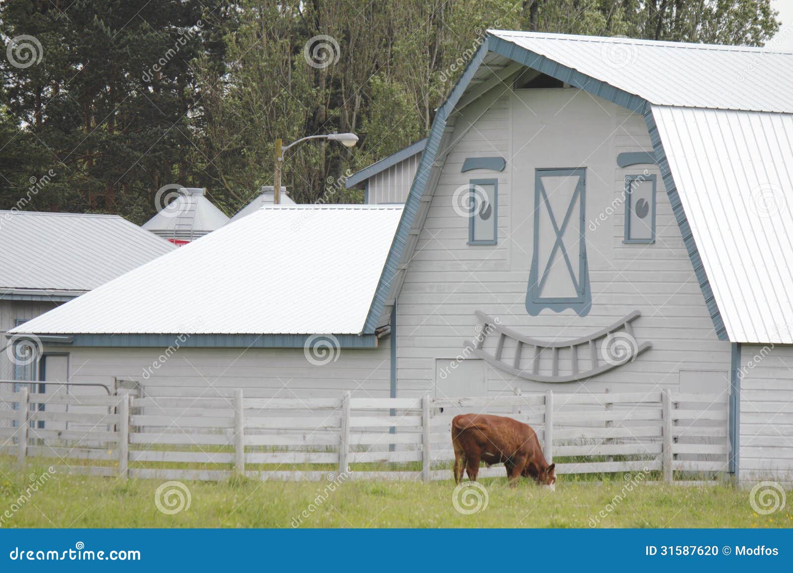 Happy Barn stock photo. Image of cartoon, wooden, outdoors - 31587620