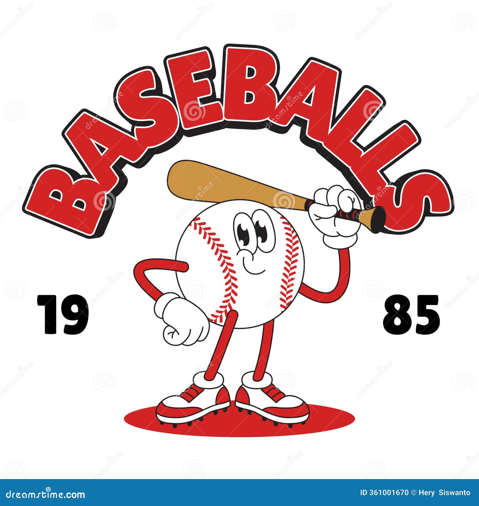 Shy Baseball Mascot Vector Cartoon Illustration | CartoonDealer.com ...