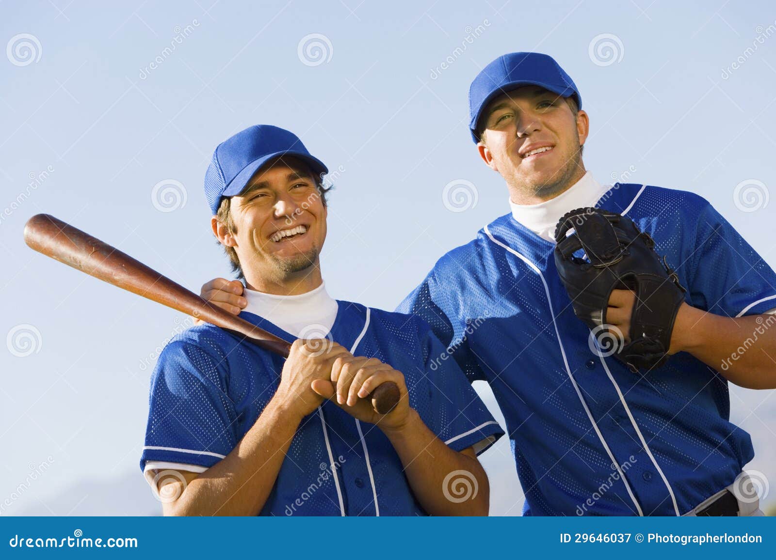 Happy Baseball Players stock image. Image of outdoors - 29646037