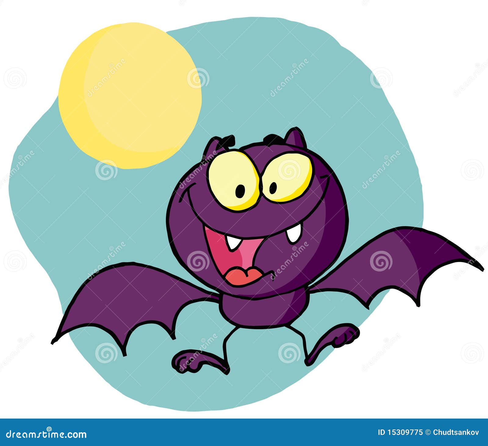 Happy bat stock vector. Illustration of cartoon, color - 15309775