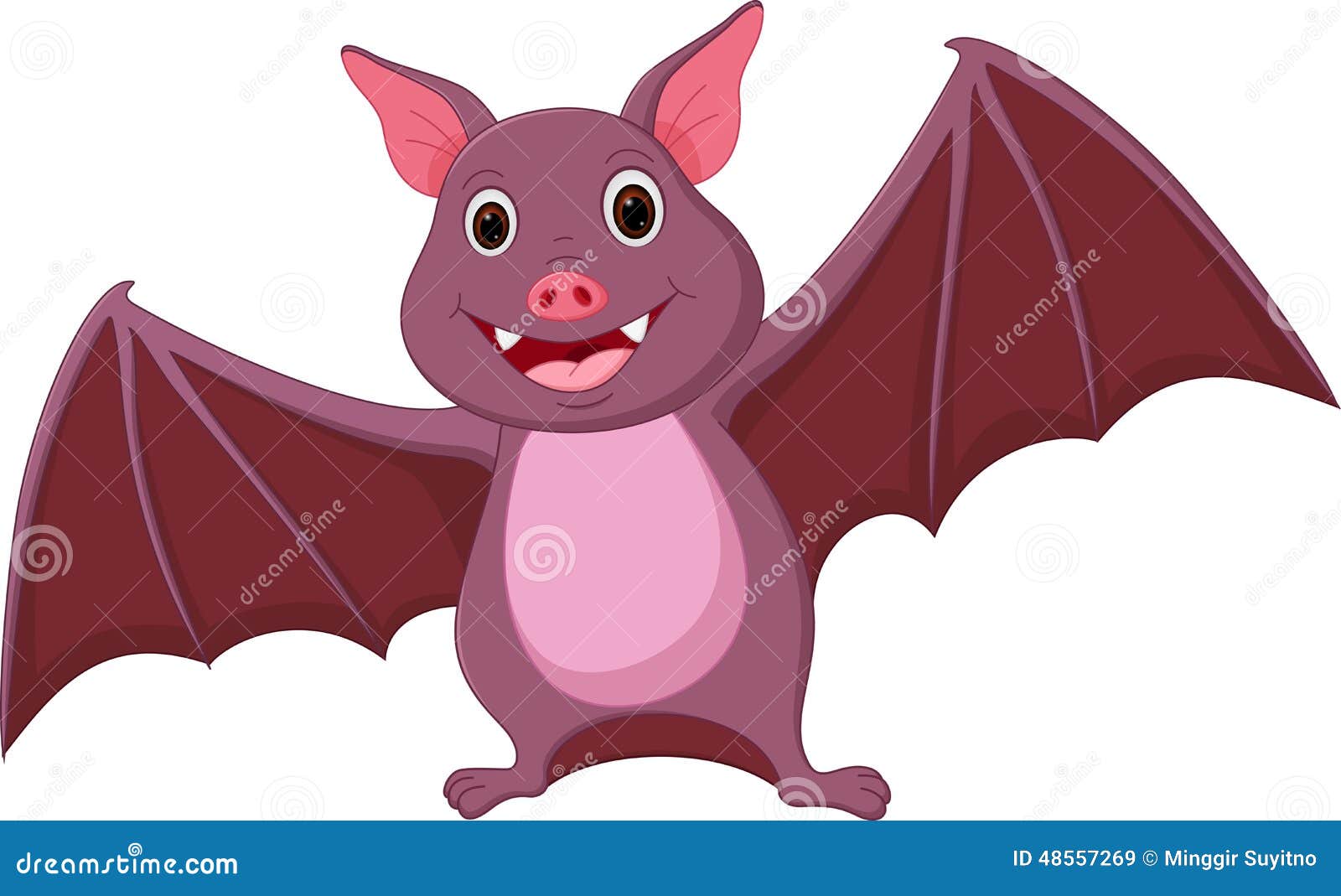Happy Bat cartoon stock vector. Illustration of vampire - 48557269