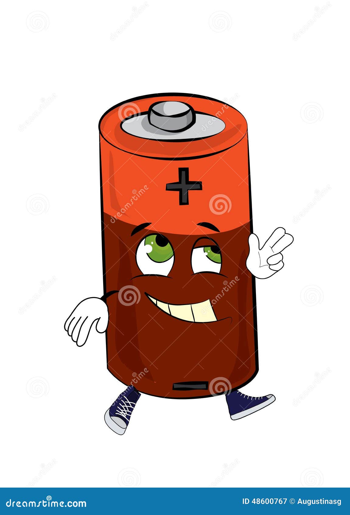 Happy Battery Cartoon Royalty-Free Illustration | CartoonDealer.com ...