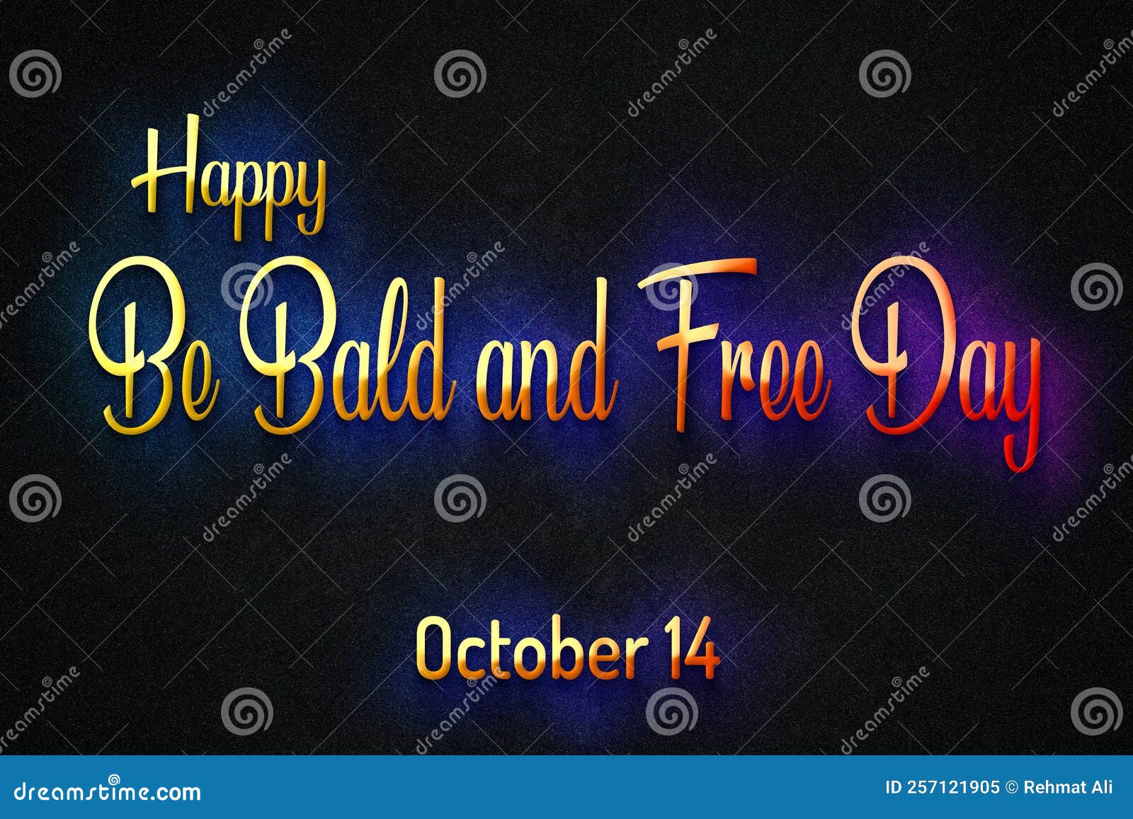 Happy Be Bald and Free Day, October 14, Empty Space for Text, Copy ...