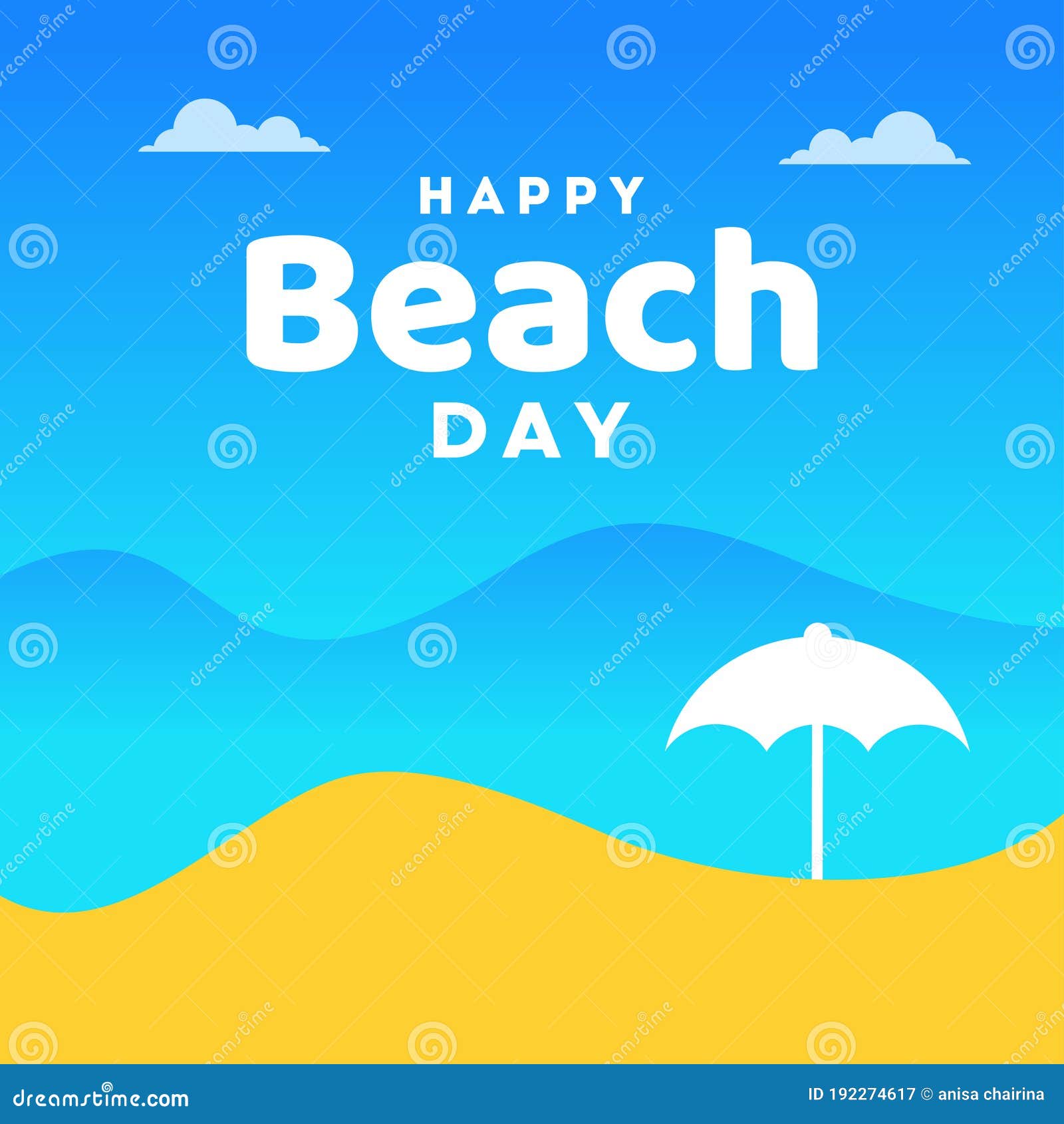 Happy Beach Day Vector Design Illustration for Celebrate Moment Stock ...