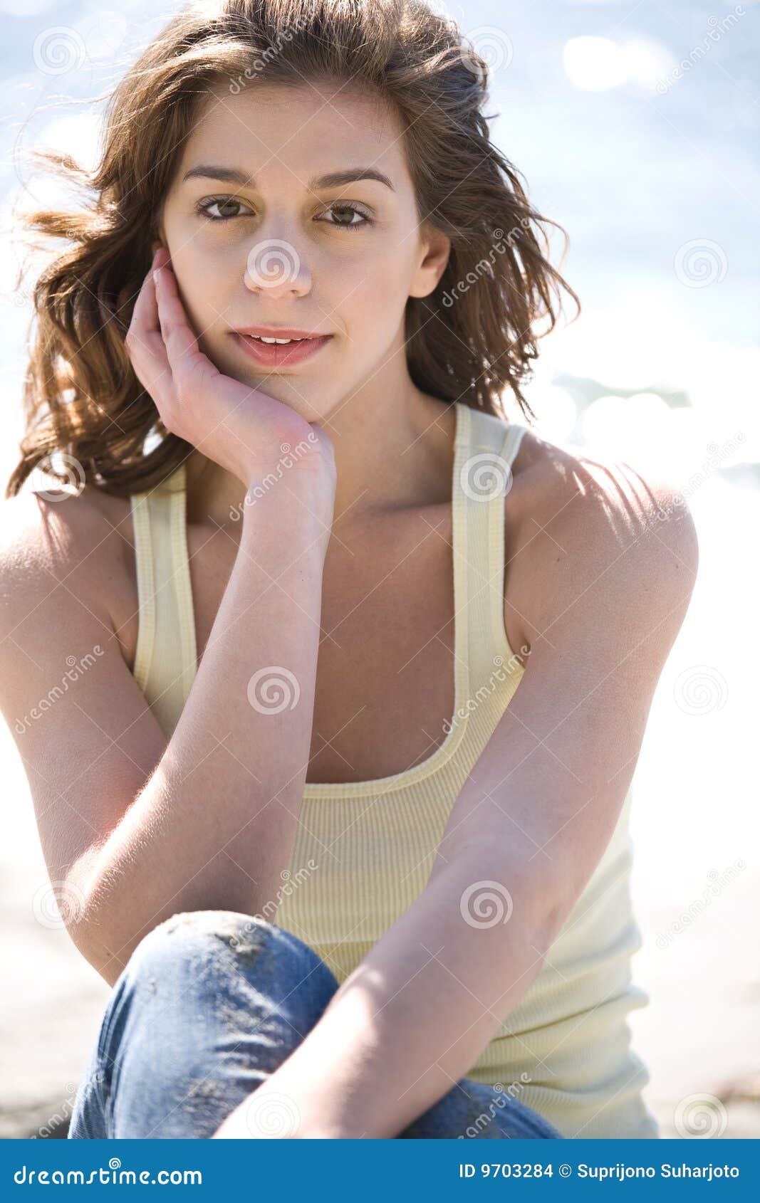 Happy beach summer girl stock photo. Image of attractive - 9703284