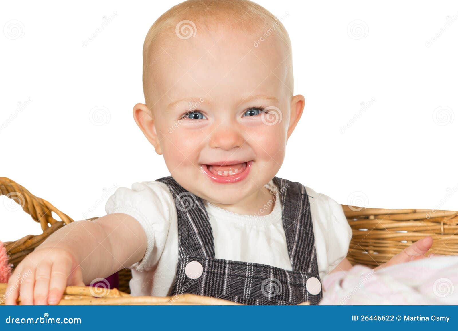 Happy beaming baby stock photo. Image of enjoyment, clothesbasket ...