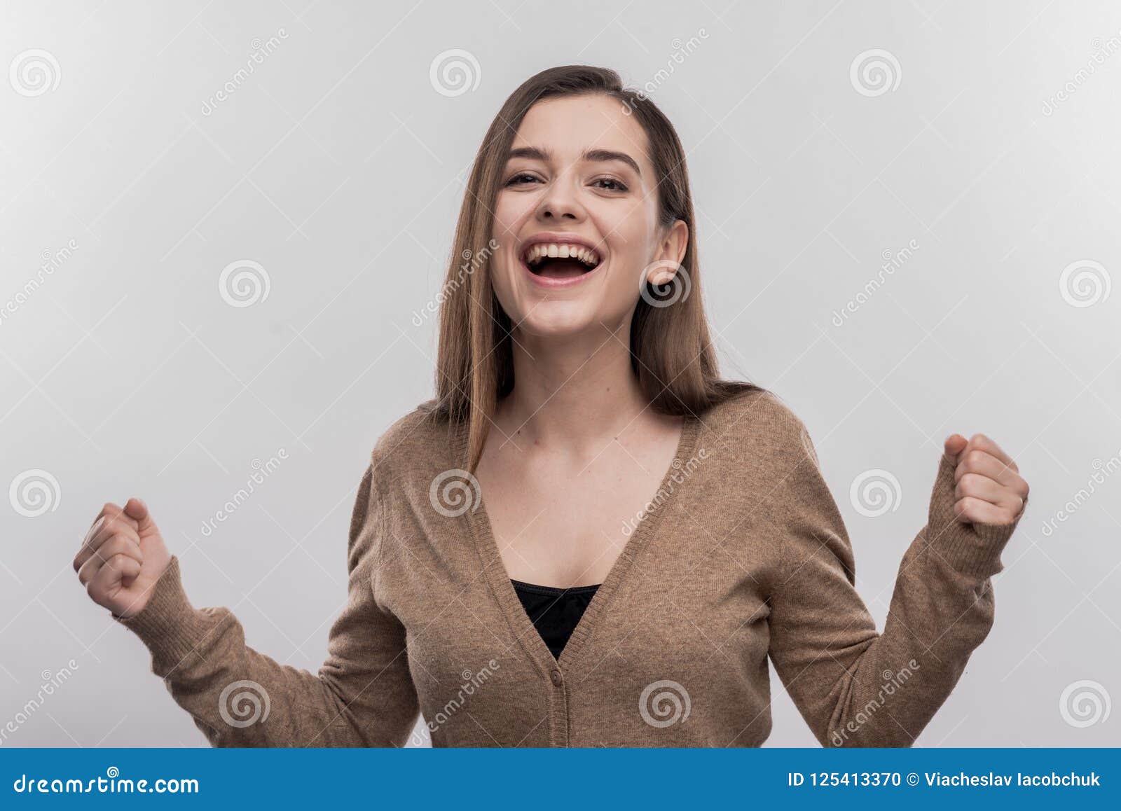 Happy Beaming Student Feeling Extremely Satisfied after Passing Exam ...