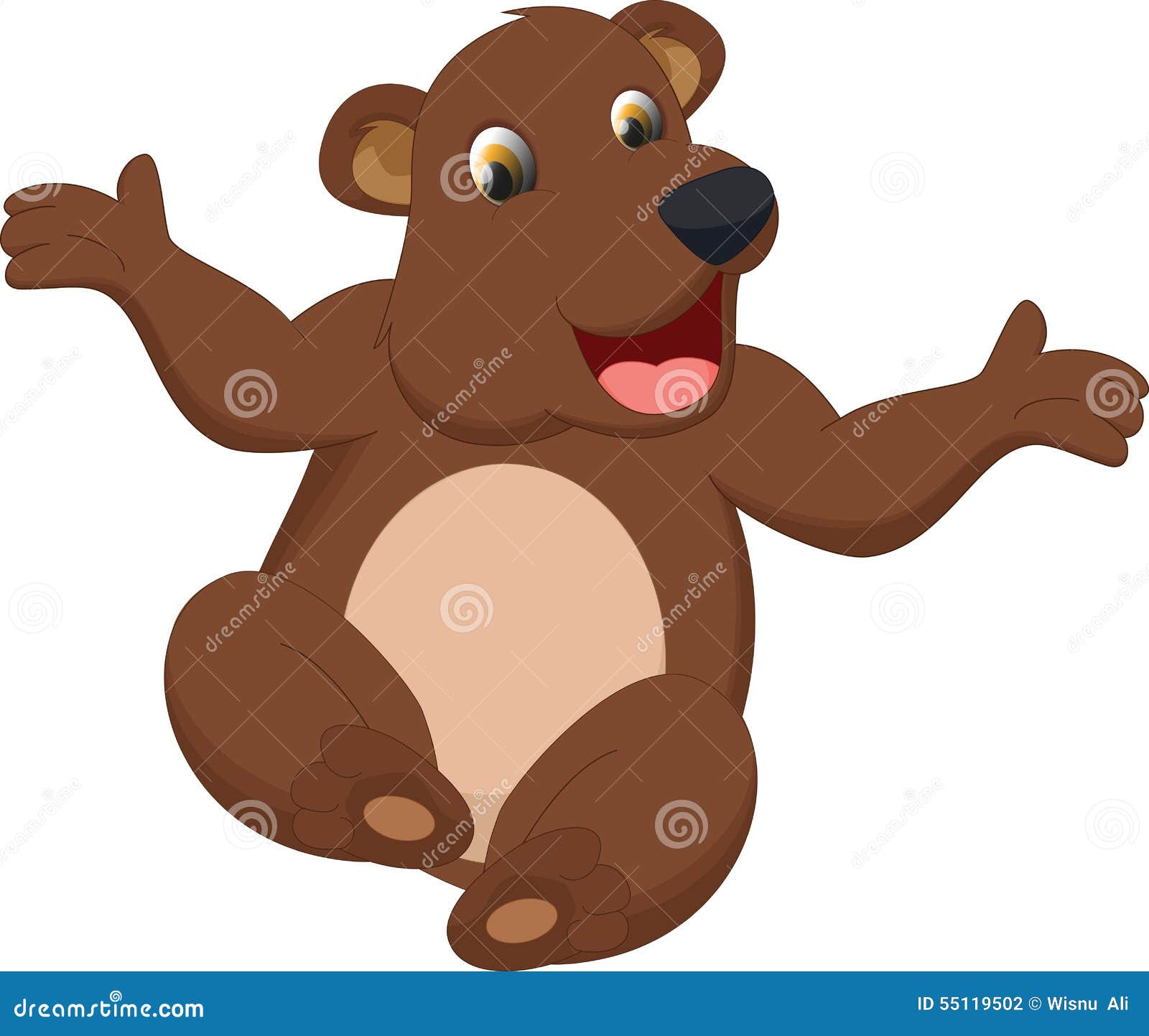 Happy bear brown cartoon stock vector. Illustration of happy - 55119502
