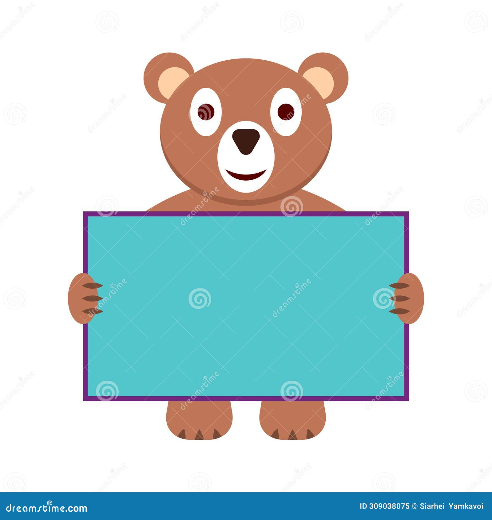 Happy Bear Holding a Empty Frame. Vector Illustration Stock Vector ...