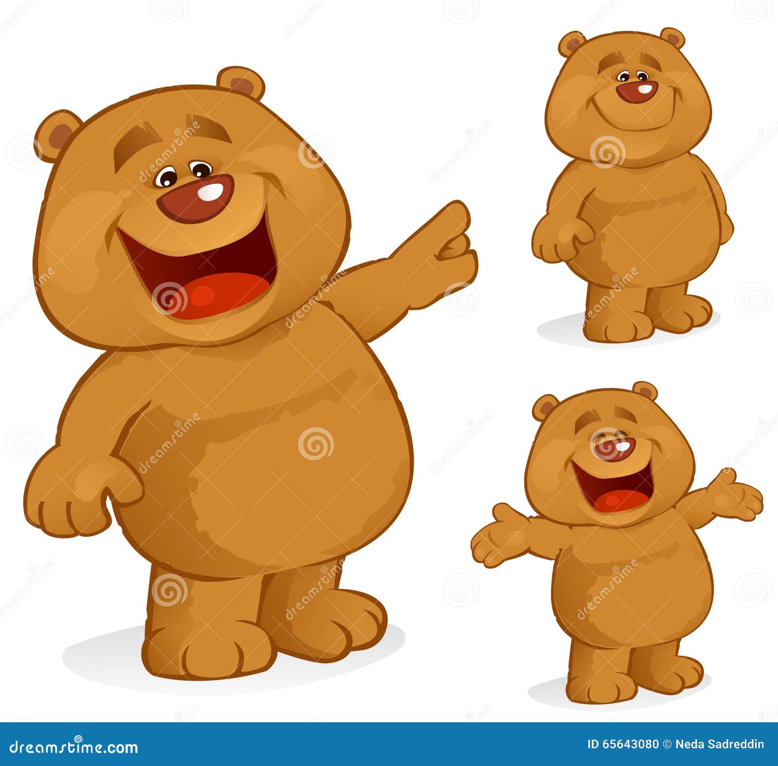 Happy Bear stock vector. Illustration of teddy, white - 65643080