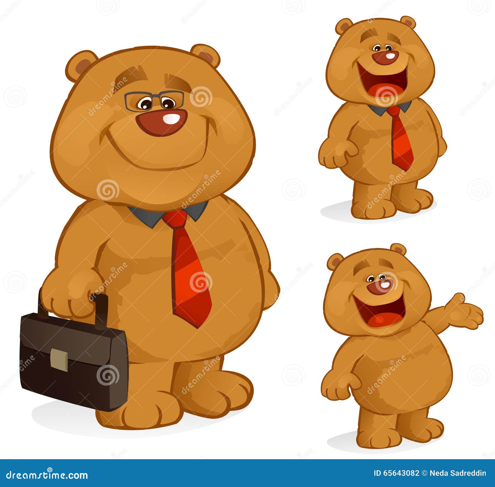 Happy Bear stock vector. Illustration of poses, character - 65643082