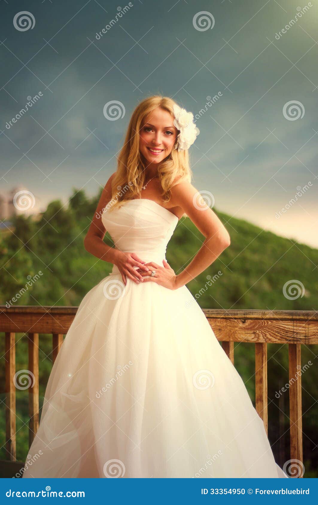 Happy Beautiful Bride Smiling Stock Photo - Image of attractive, hopes ...