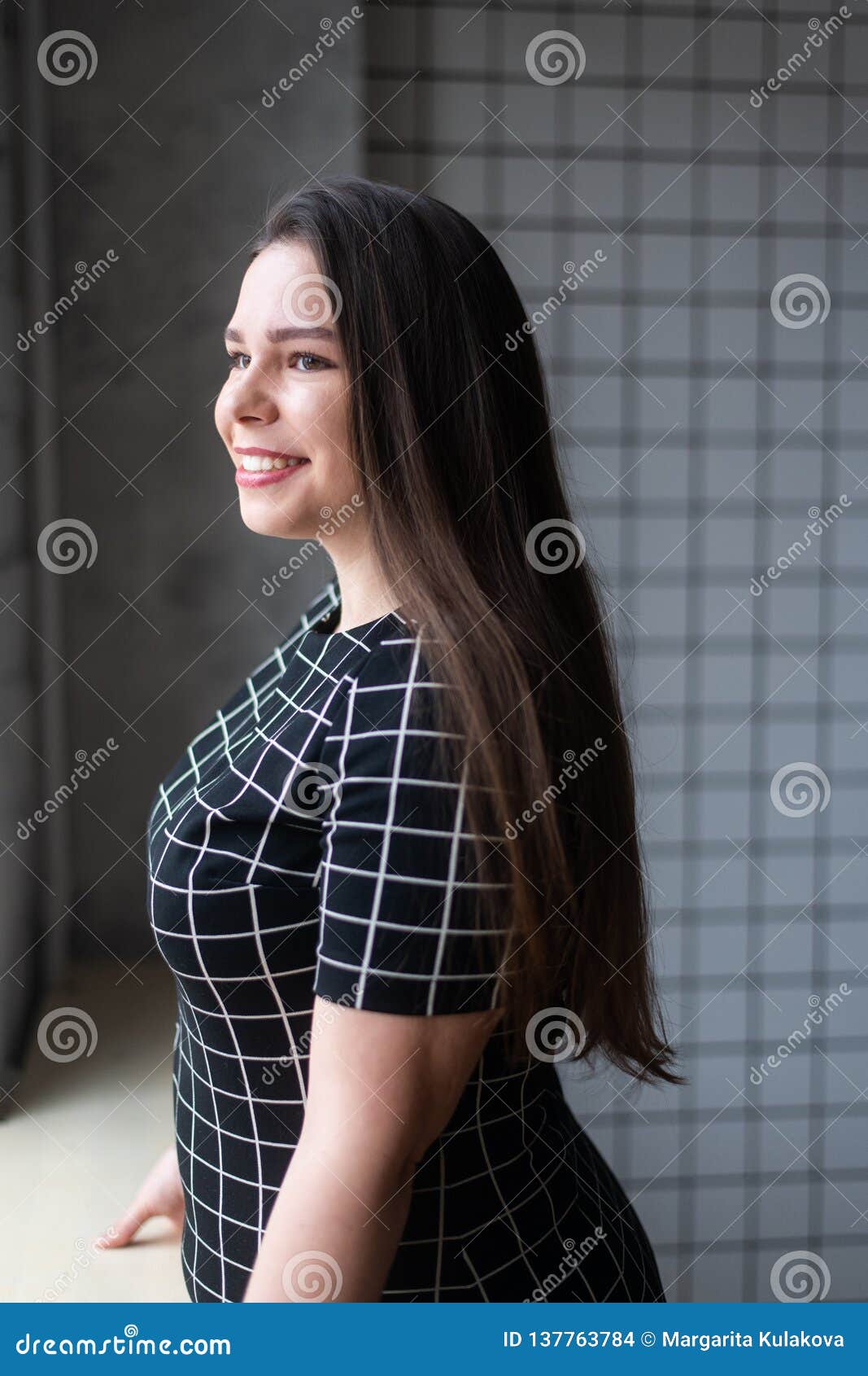 Happy Beautiful and Confident Plus Size Girl Posing in Studio Stock ...