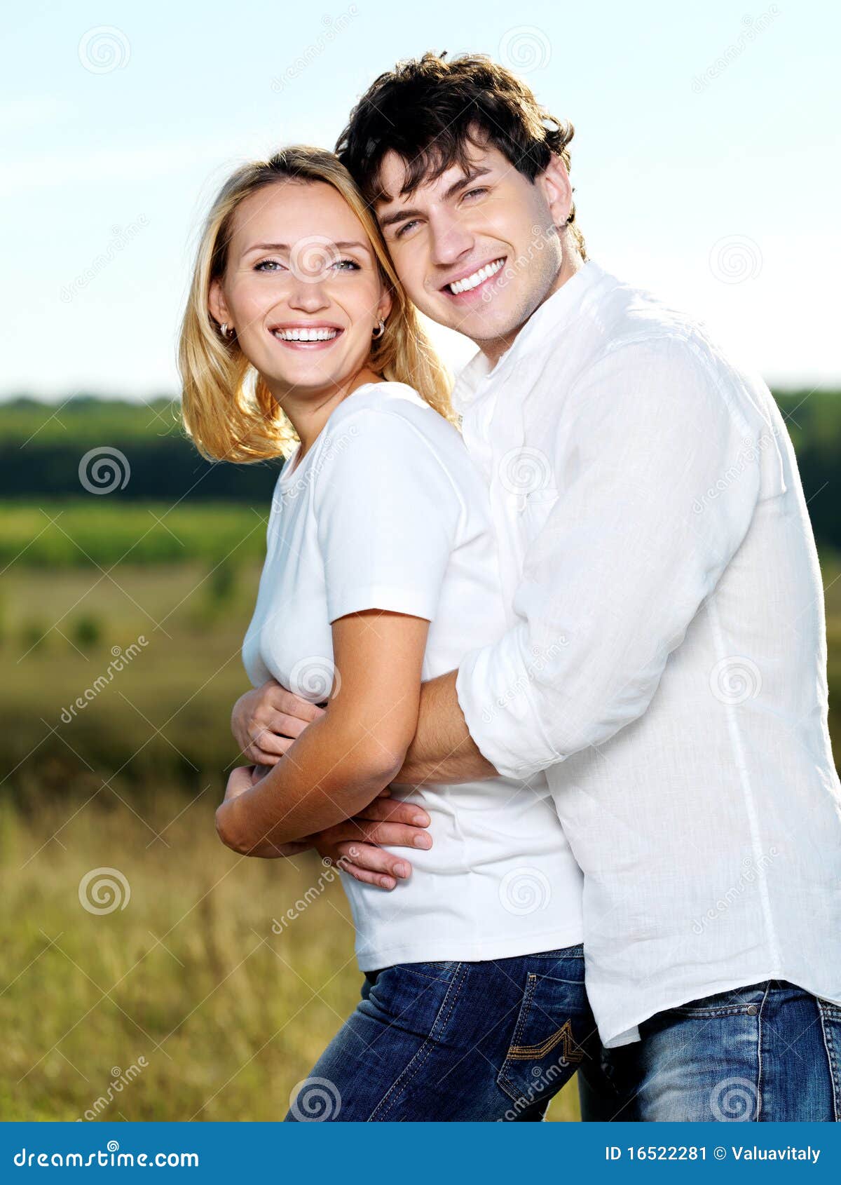 Happy Beautiful Couple on Nature Stock Image - Image of lifestyle ...