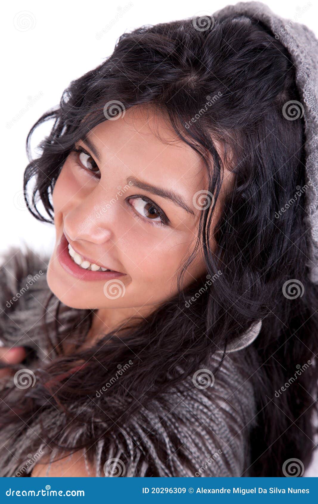 Happy Beautiful Woman, Looking Up Stock Image - Image of looking ...