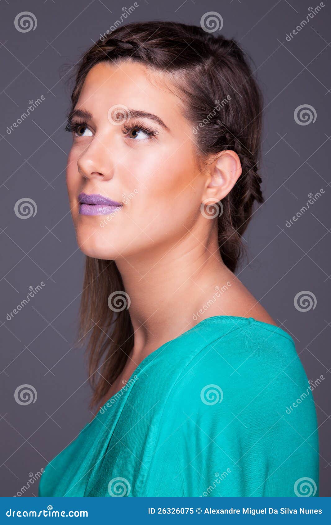 Happy Beautiful Woman, Looking Up Stock Image - Image of attractive ...