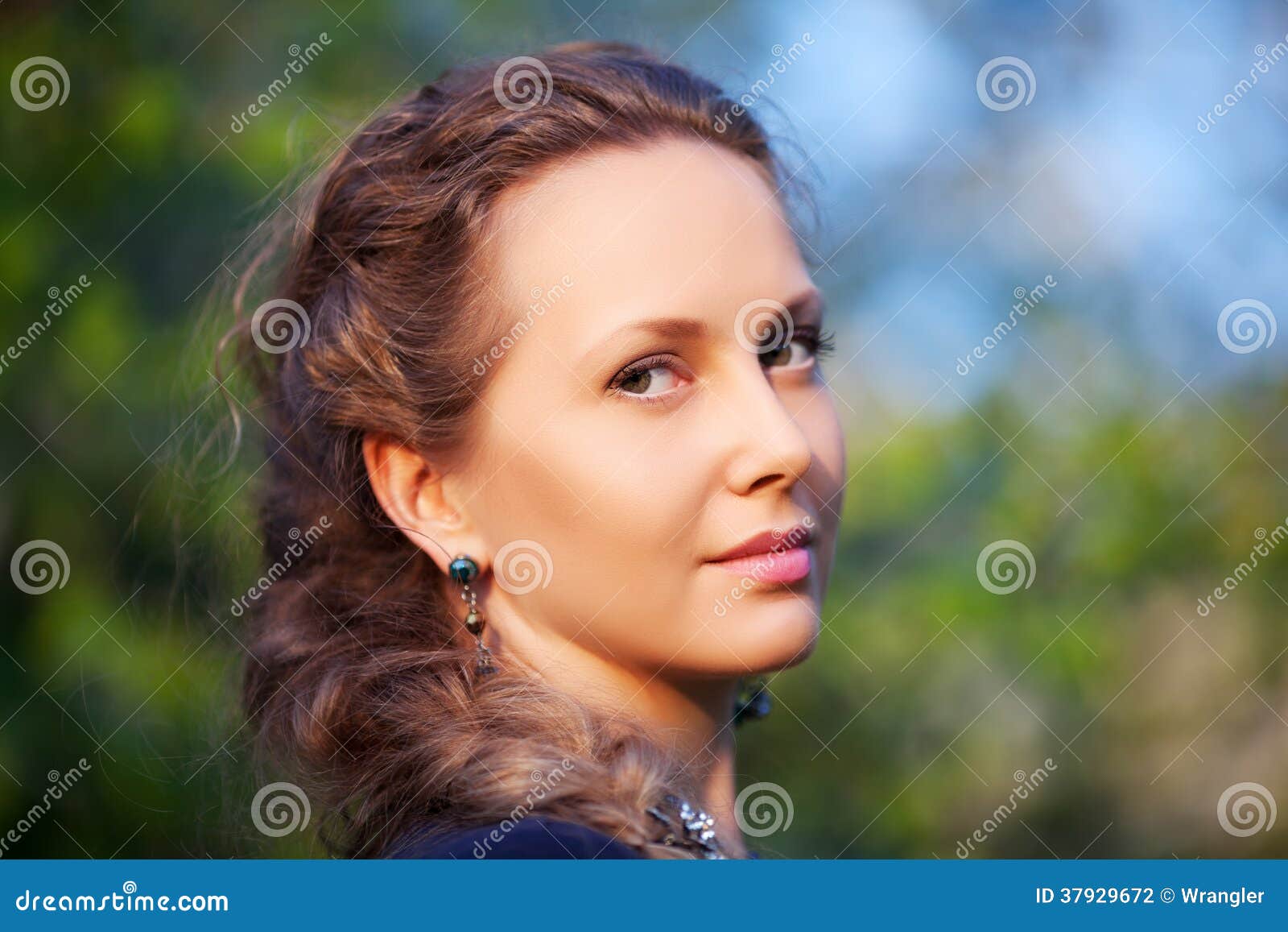 Happy Beautiful Woman on Nature Stock Photo - Image of lady, happy ...